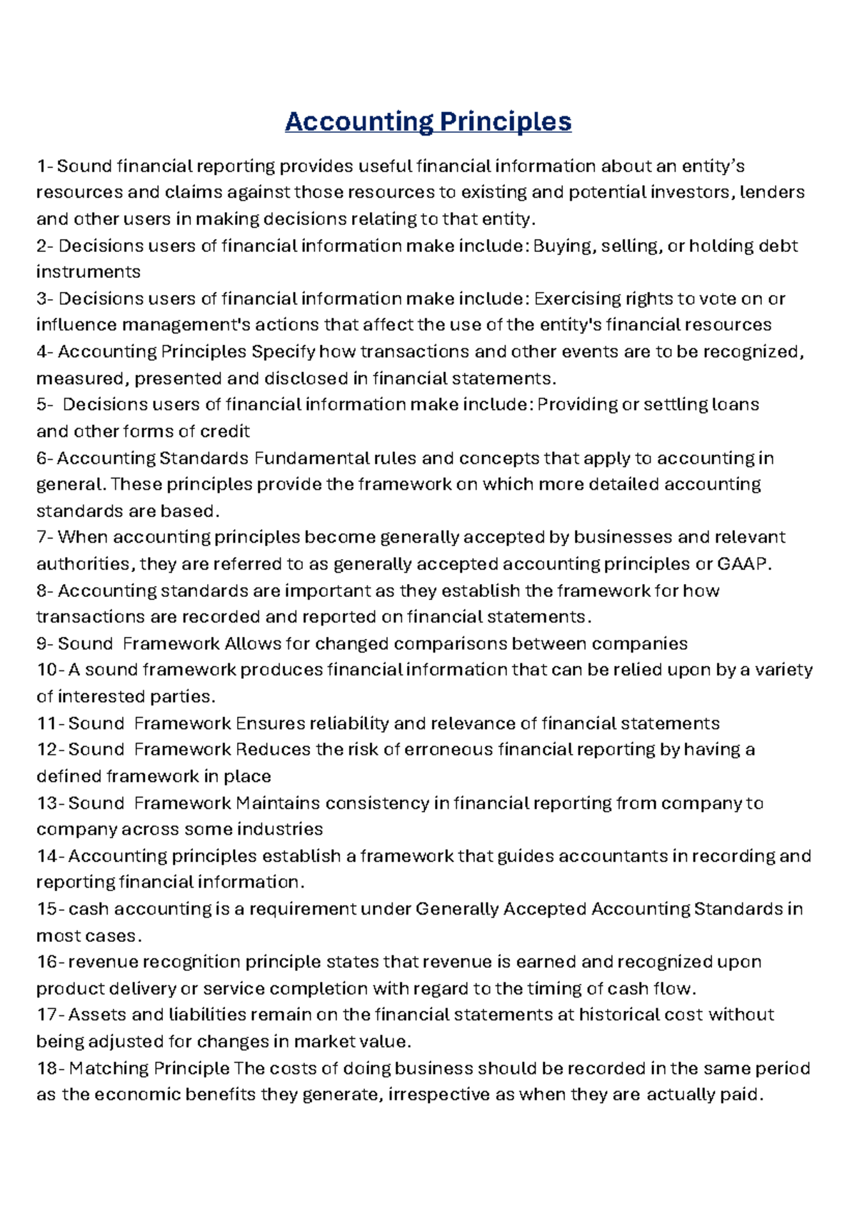 TB Accounting Principles: Framework for Financial Reporting and ...