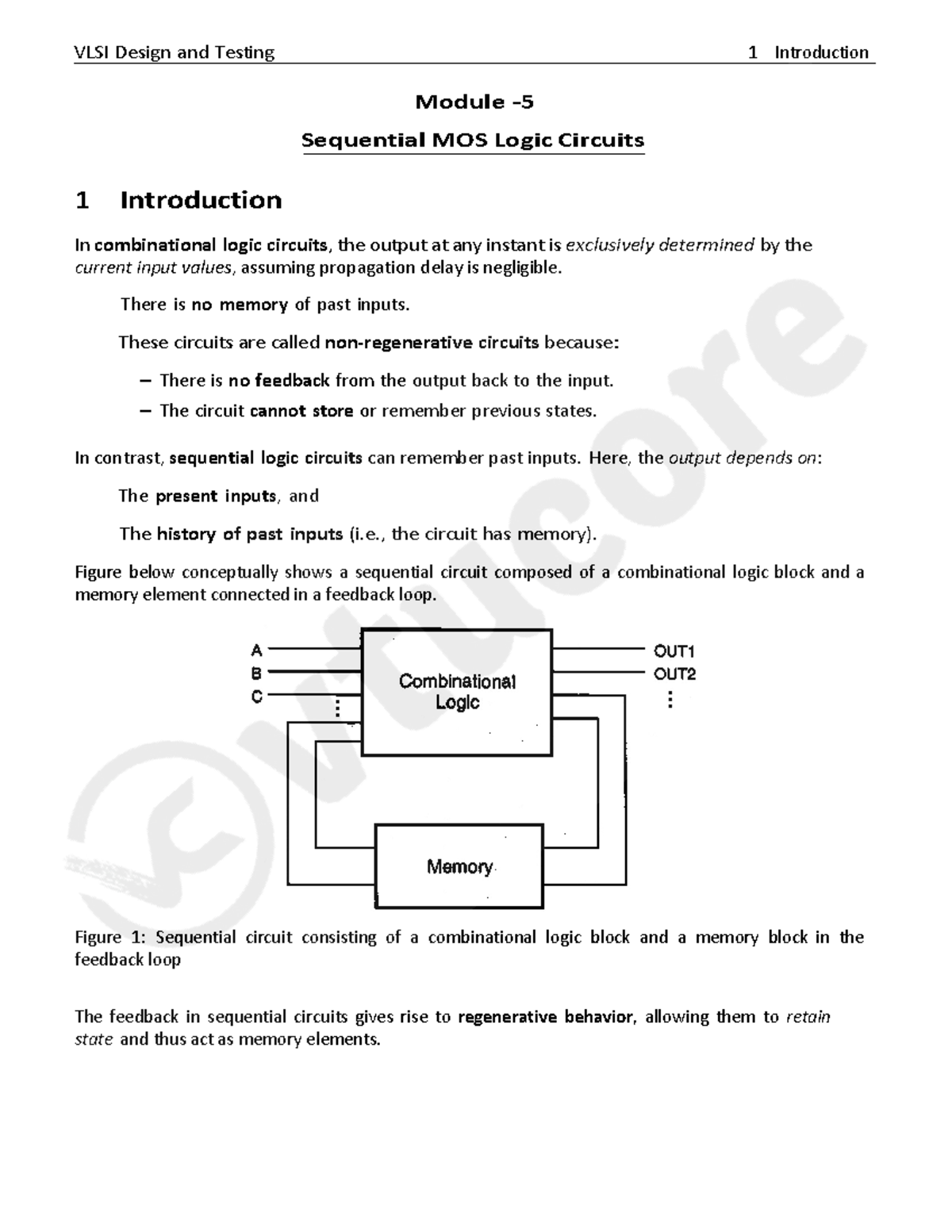 VLSI Design and Testing 1: Sequential MOS Logic Circuits Overview - Studocu