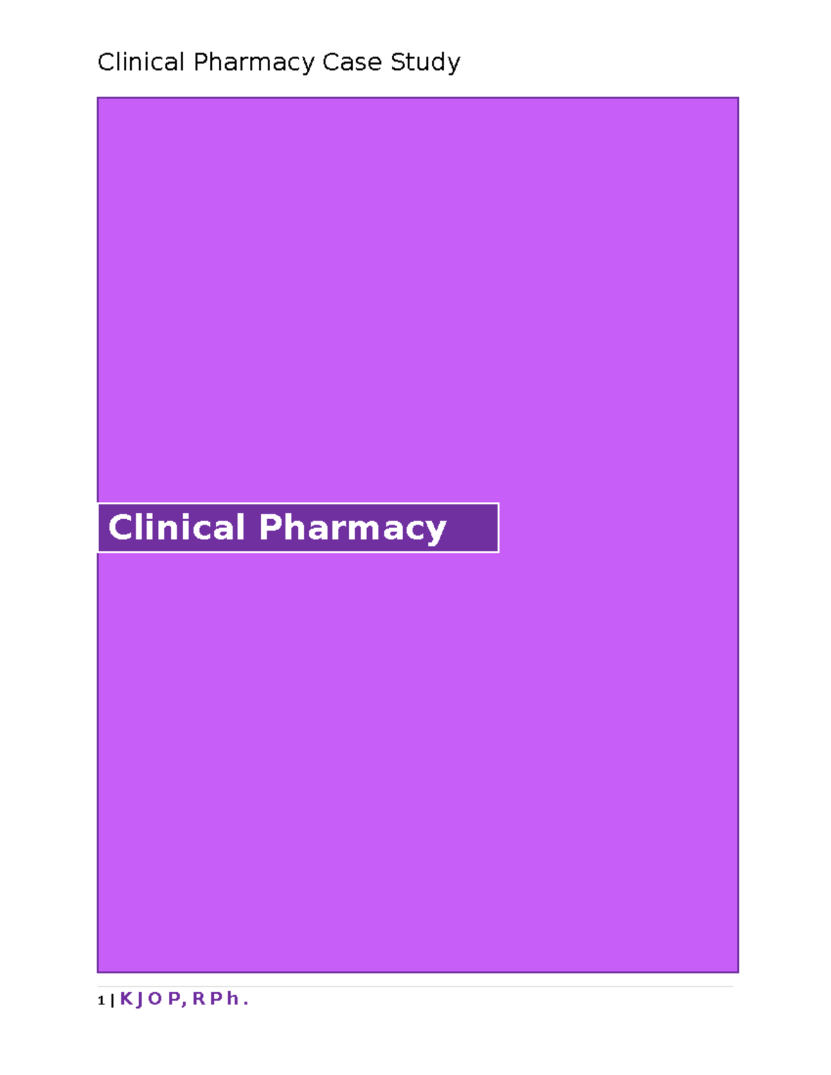Clinical Pharmacy Case Study: Heart Failure, Tuberculosis, PUD & UTI ...