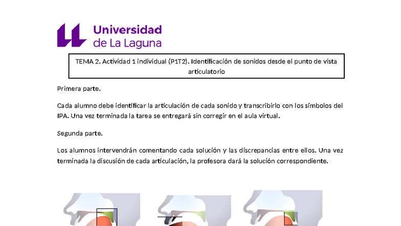 TEMA 2. Actividad 1 Individual (P1T2): Identificación de Sonidos IPA - Studocu