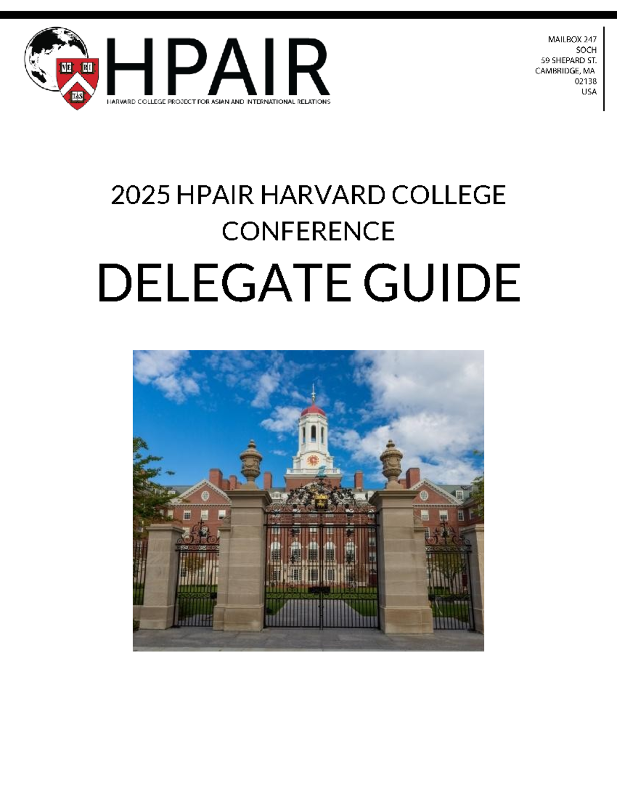 2025 HPAIR Harvard Conference Delegate Welcome Guide - Studocu