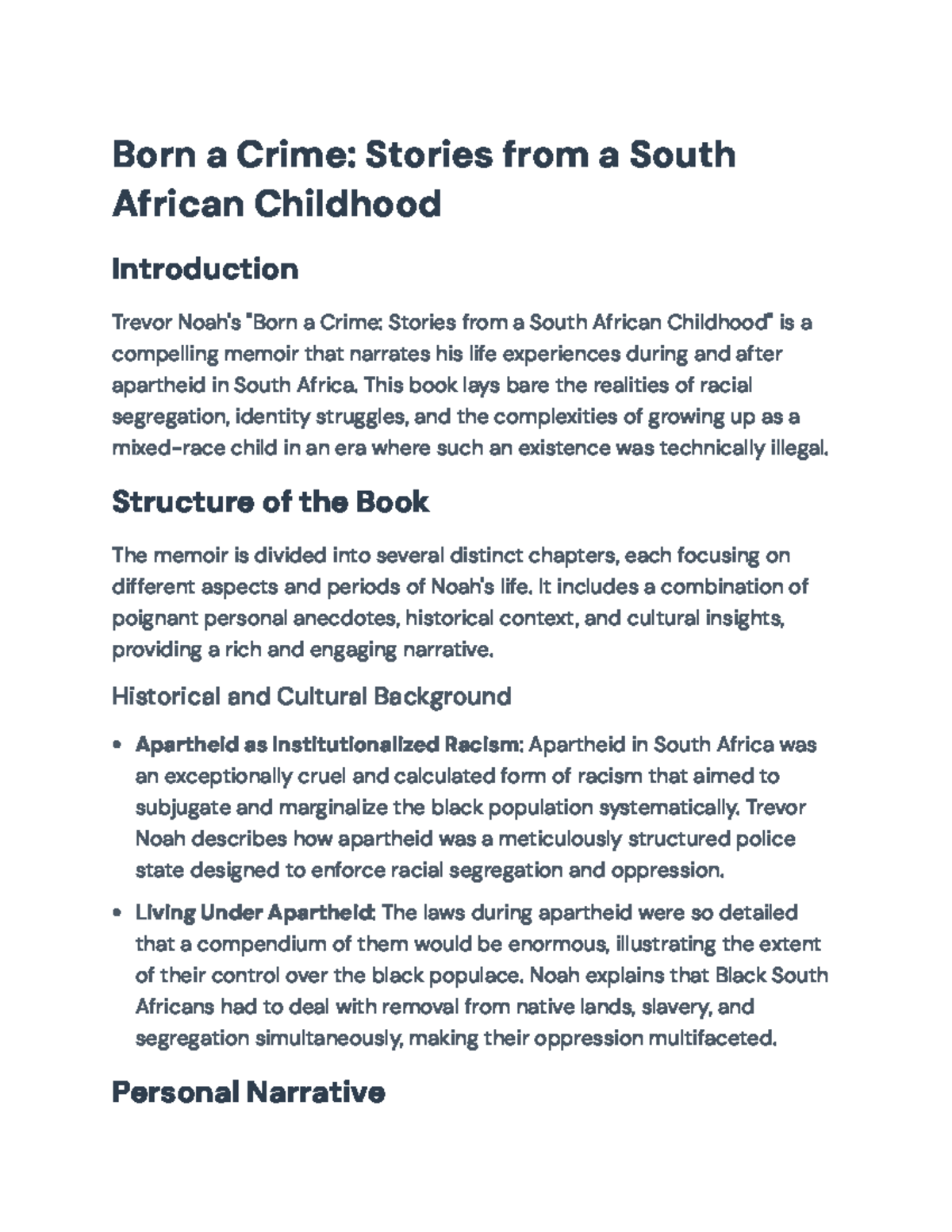 Born a Crime: Insights into Trevor Noah's South African Childhood ...