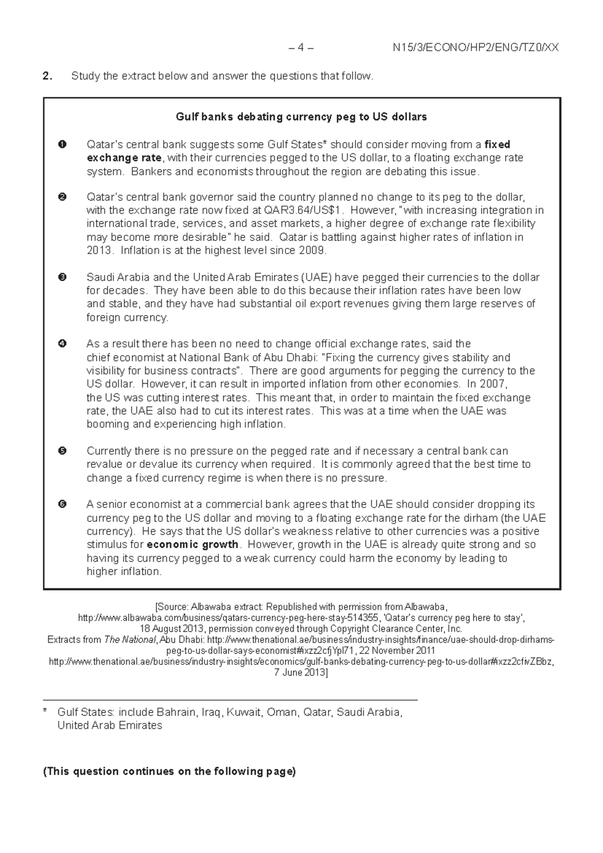 IB HL ECON - IB HL Econ Style Paper - Study the extract below and ...