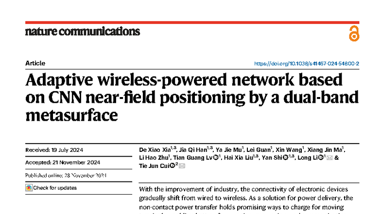 Adaptive Wireless-Powered Network (AWPN) with CNN for Near-Field ...