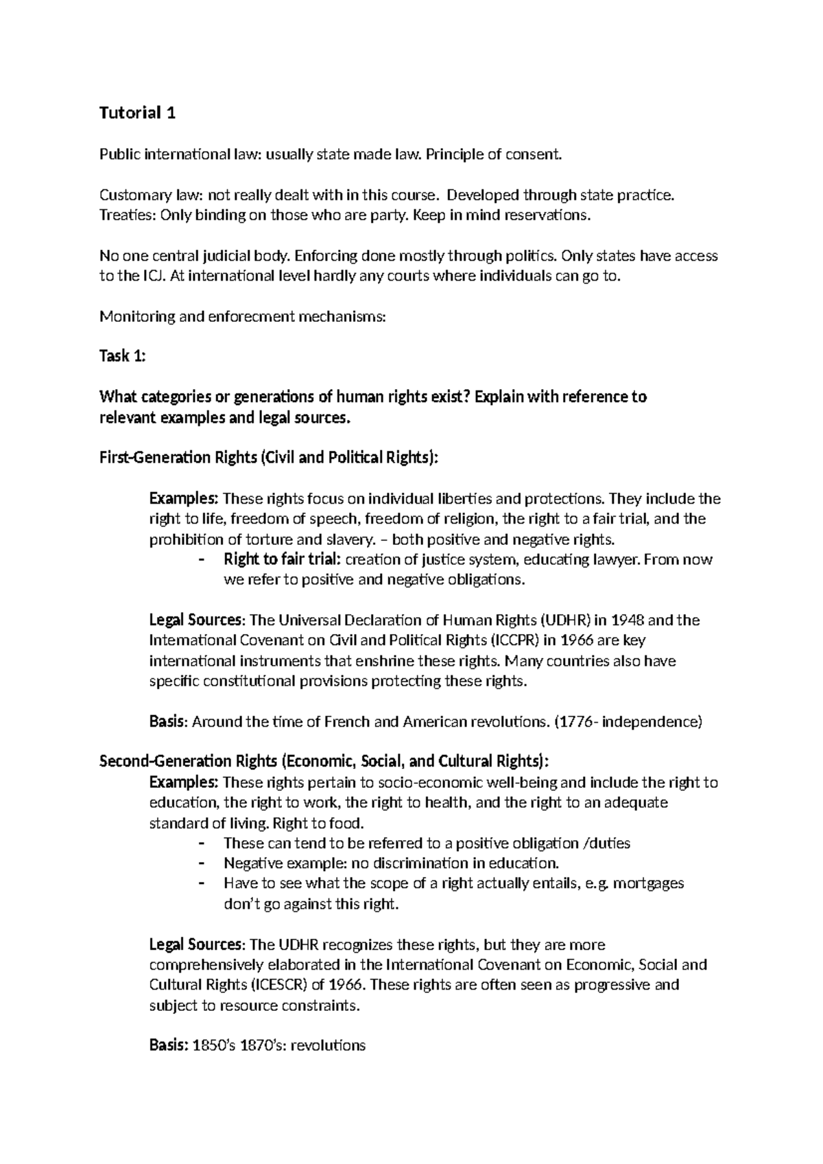 Tutorial 1: Understanding Human Rights in Public International Law ...