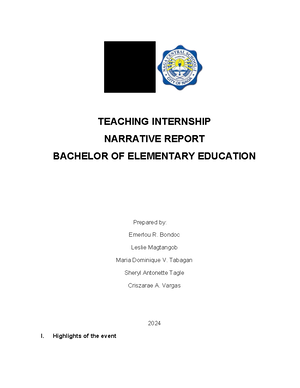Narrative Report ON Teaching Internship - NAGA COLLEGE FOUNDATION, INC ...