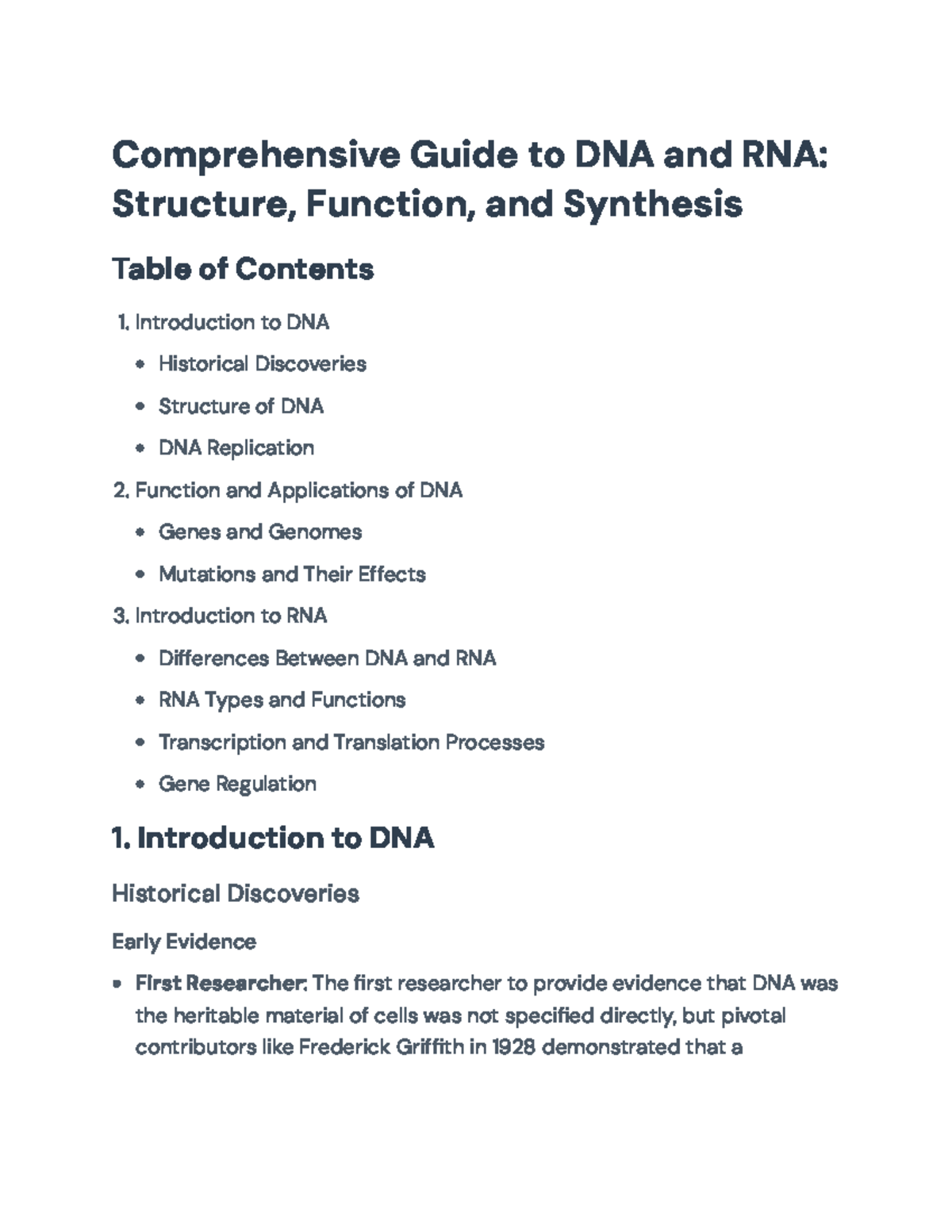 Comprehensive Guide to DNA & RNA: Structure, Function, and Synthesis ...