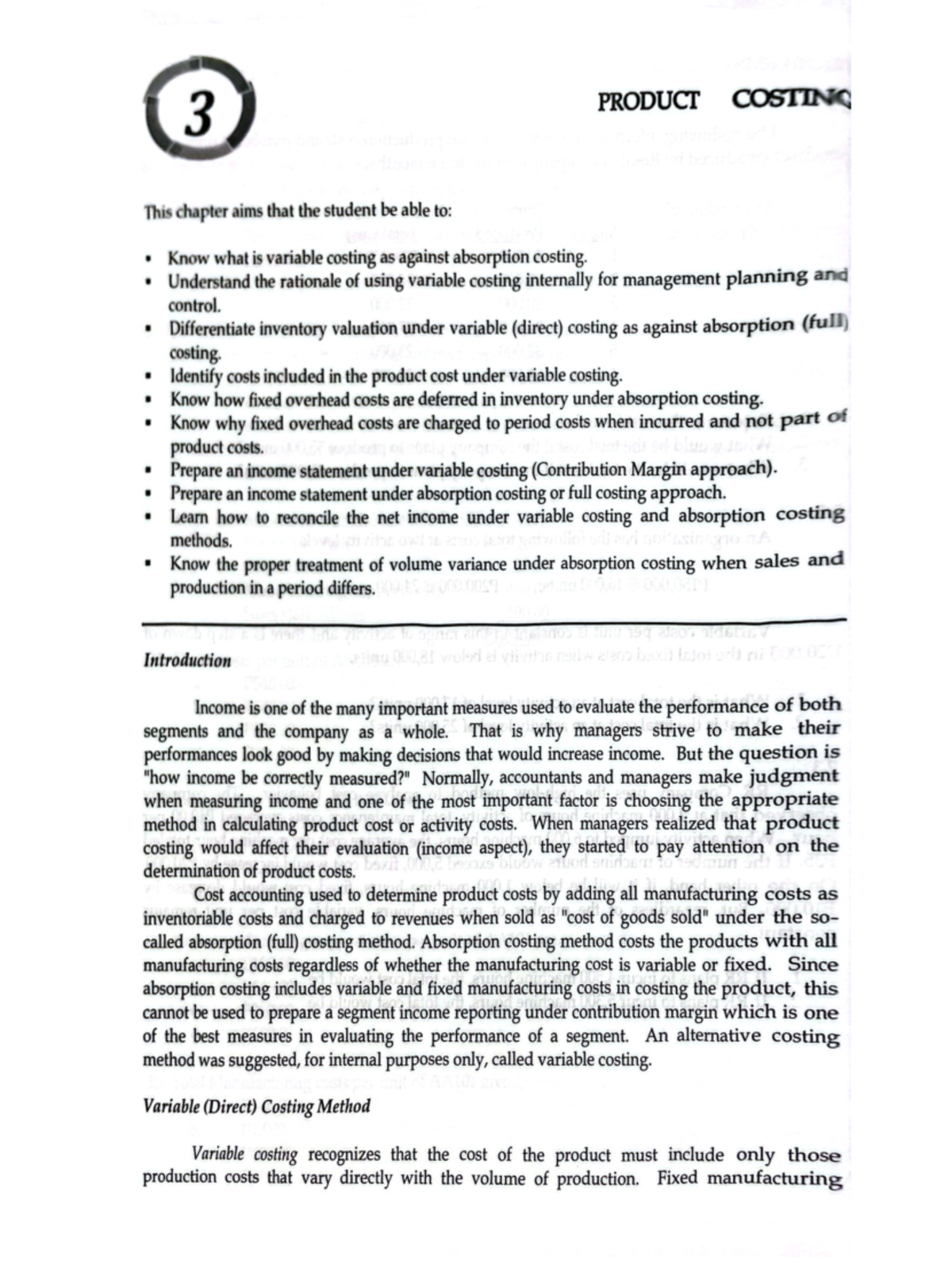 ACC 206 - Chapter 3 - Product Costing: Variable vs Absorption Methods - Studocu