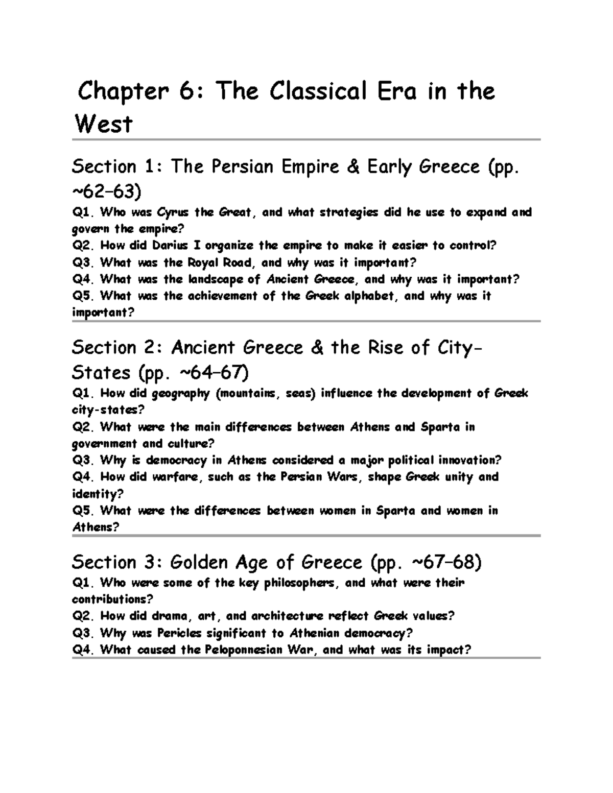 History 101: The Classical Era in the West - Key Concepts & Questions ...