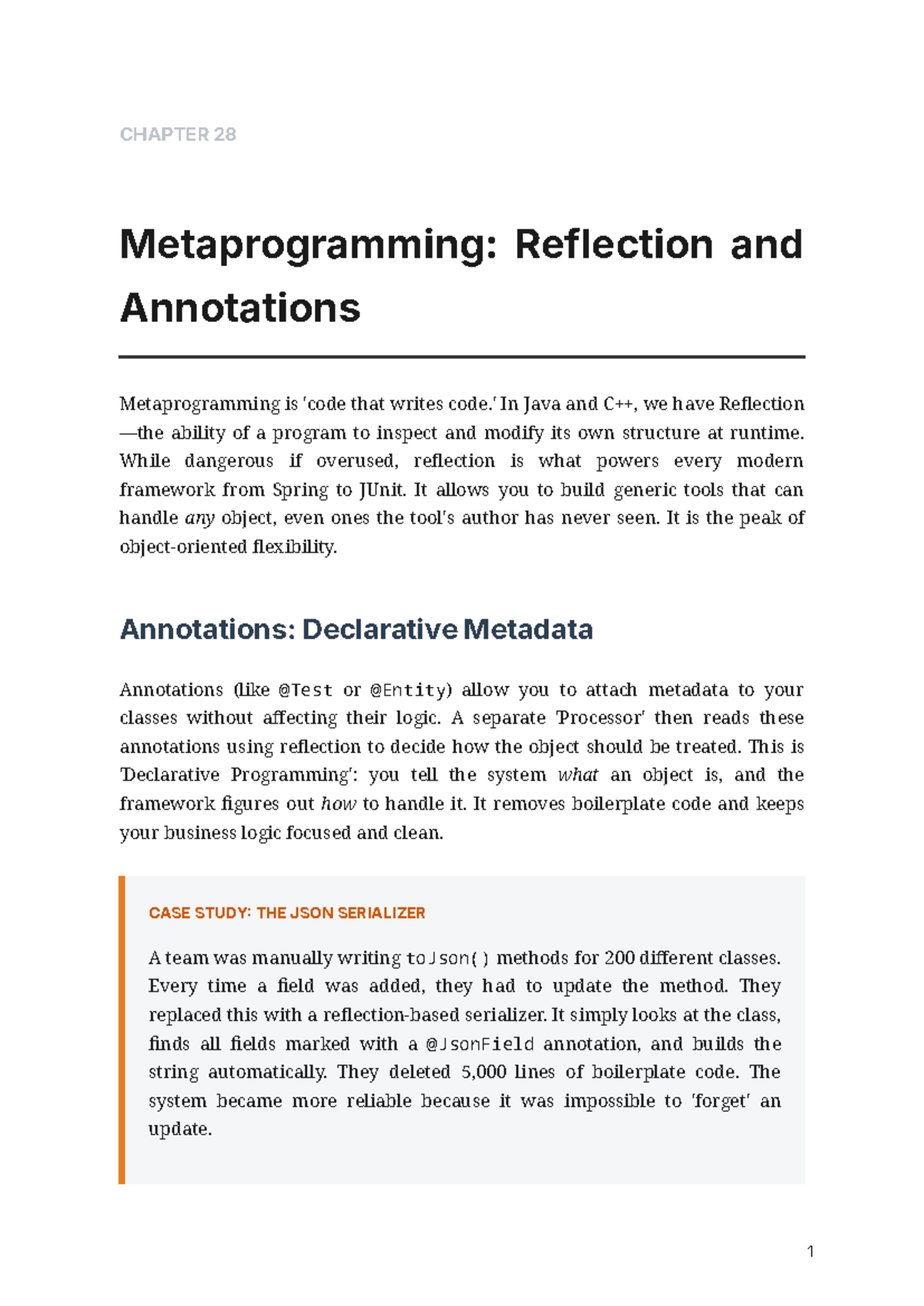 OOP CH28: Metaprogramming, Reflection & Annotations Overview - Studocu