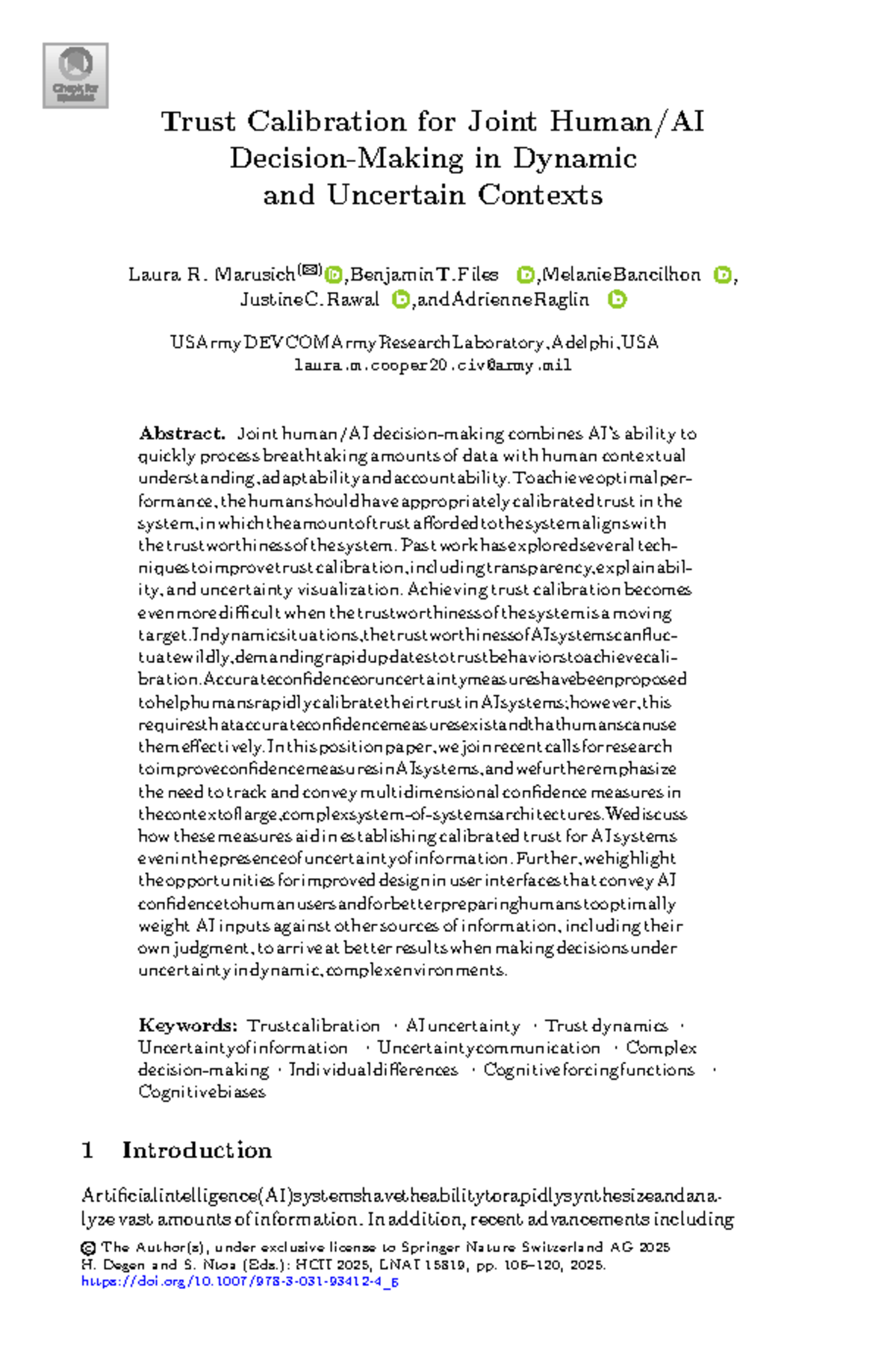 Trust Calibration in Joint Human-AI Decision-Making: Dynamics ...