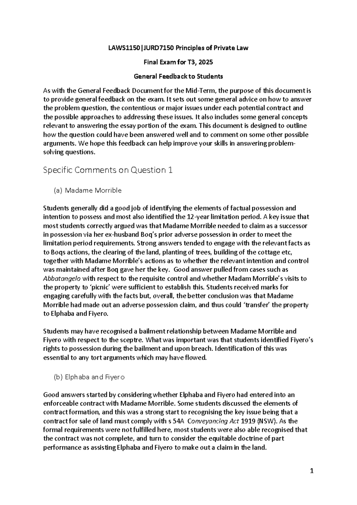 PPL 2025 T3 Final Exam - General Feedback & Key Insights - Studocu