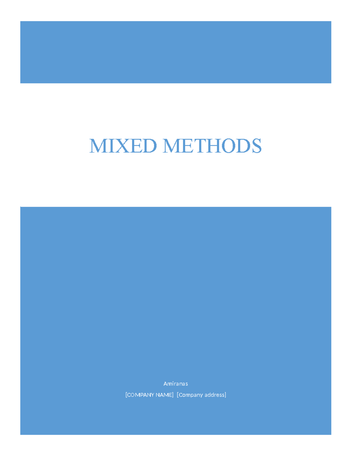 Mixed Method V1 - none - Amiranas [COMPANY NAME] [Company address ...