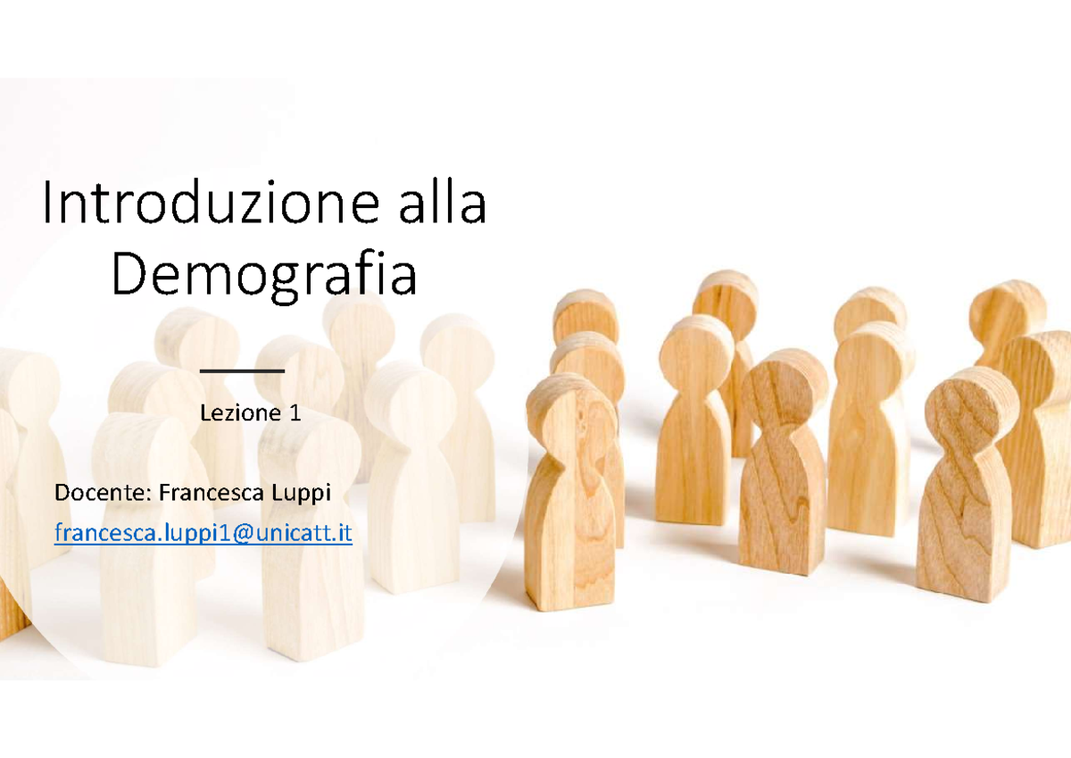 1. introduzione di demografia - Introduzione alla Demografia Lezione 1 ...