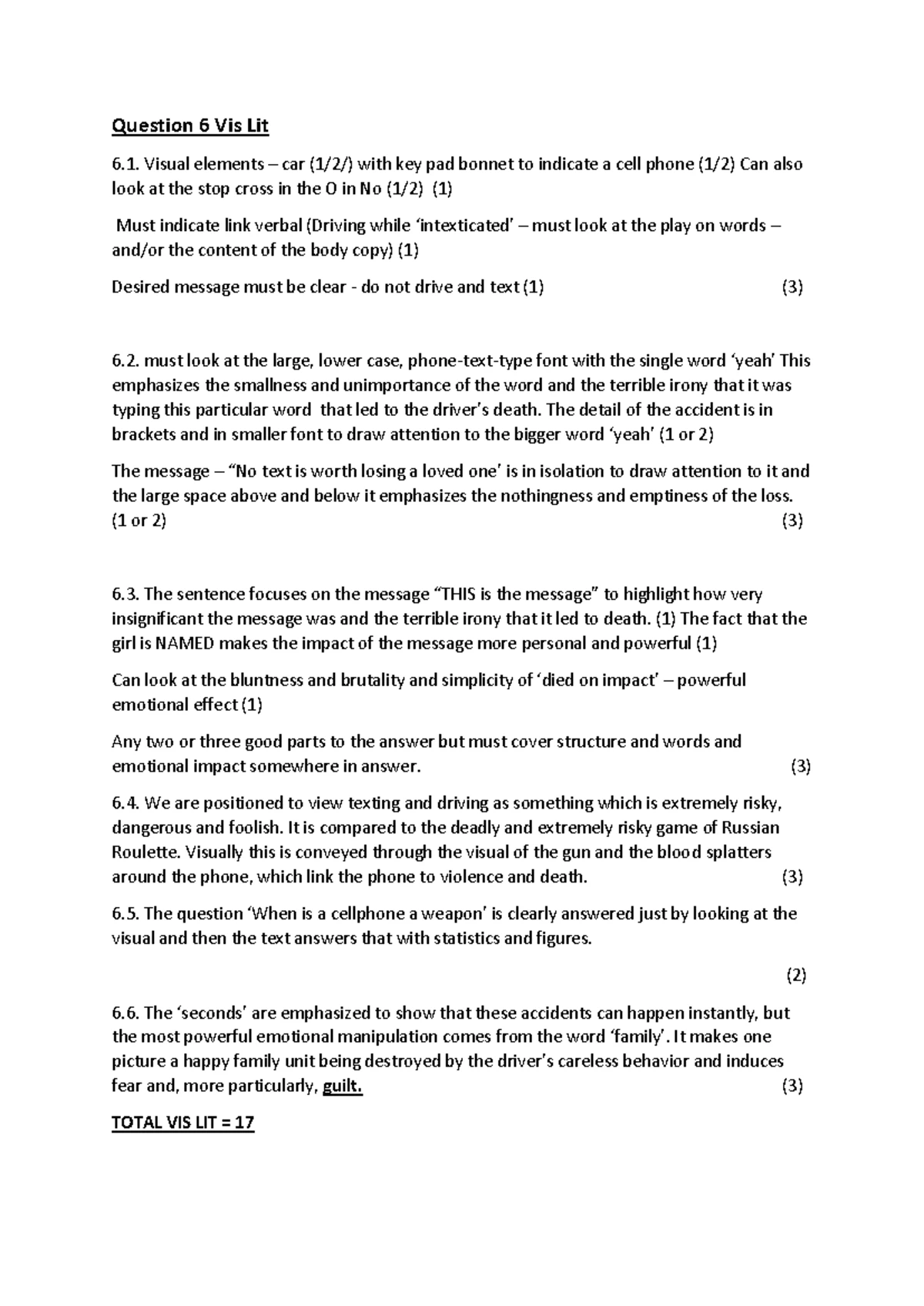 GRADE 11 Visual & Critical Literacy Practice Exercise Assessment - Studocu