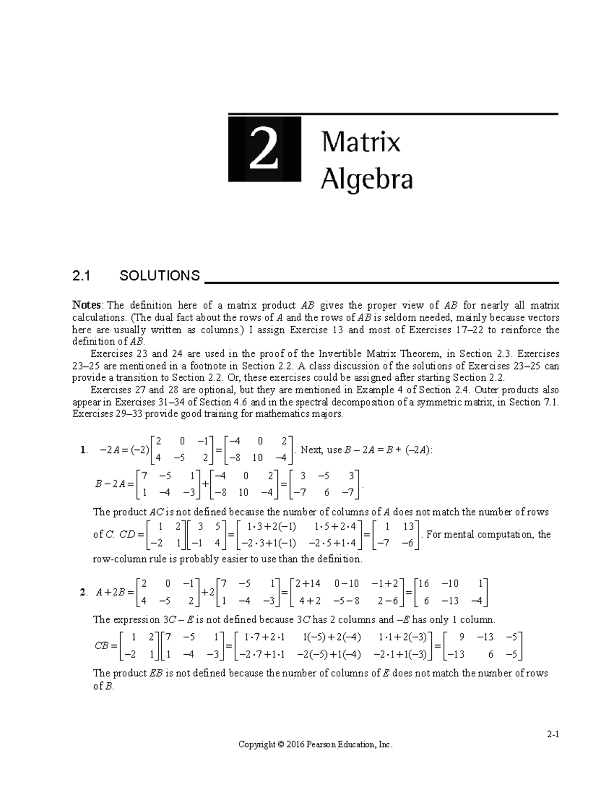 Linear Algebra and Its Applications (5th Ed) Chapter 2 Solutions ...