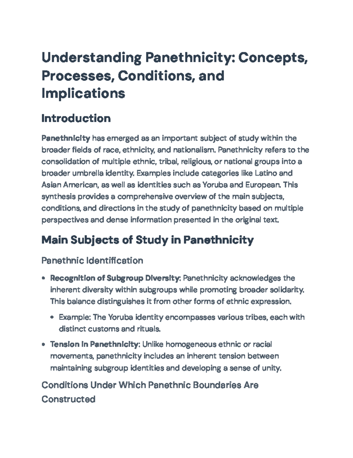 Understanding Panethnicity: Concepts, Implications, and Frameworks ...