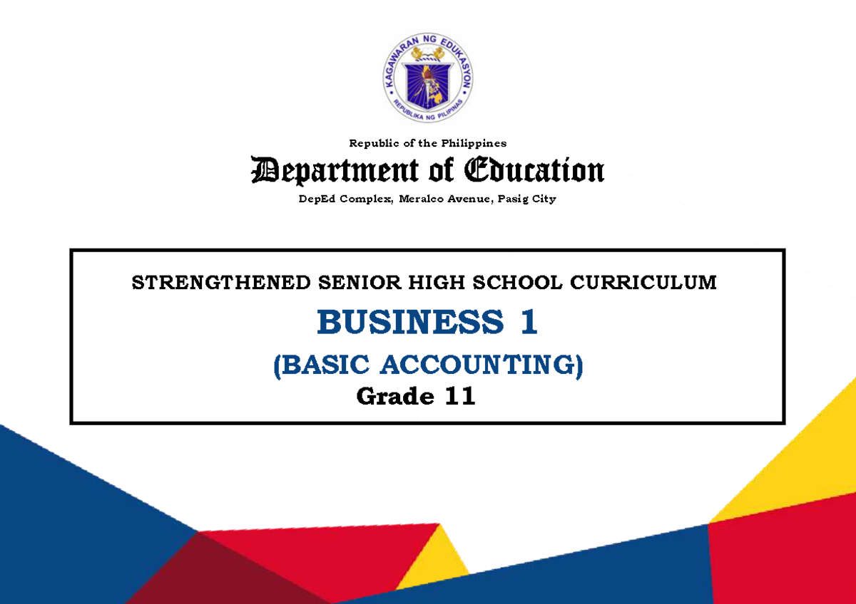 Business 1 (Basic Accounting) Grade 11 Course Overview and Curriculum ...
