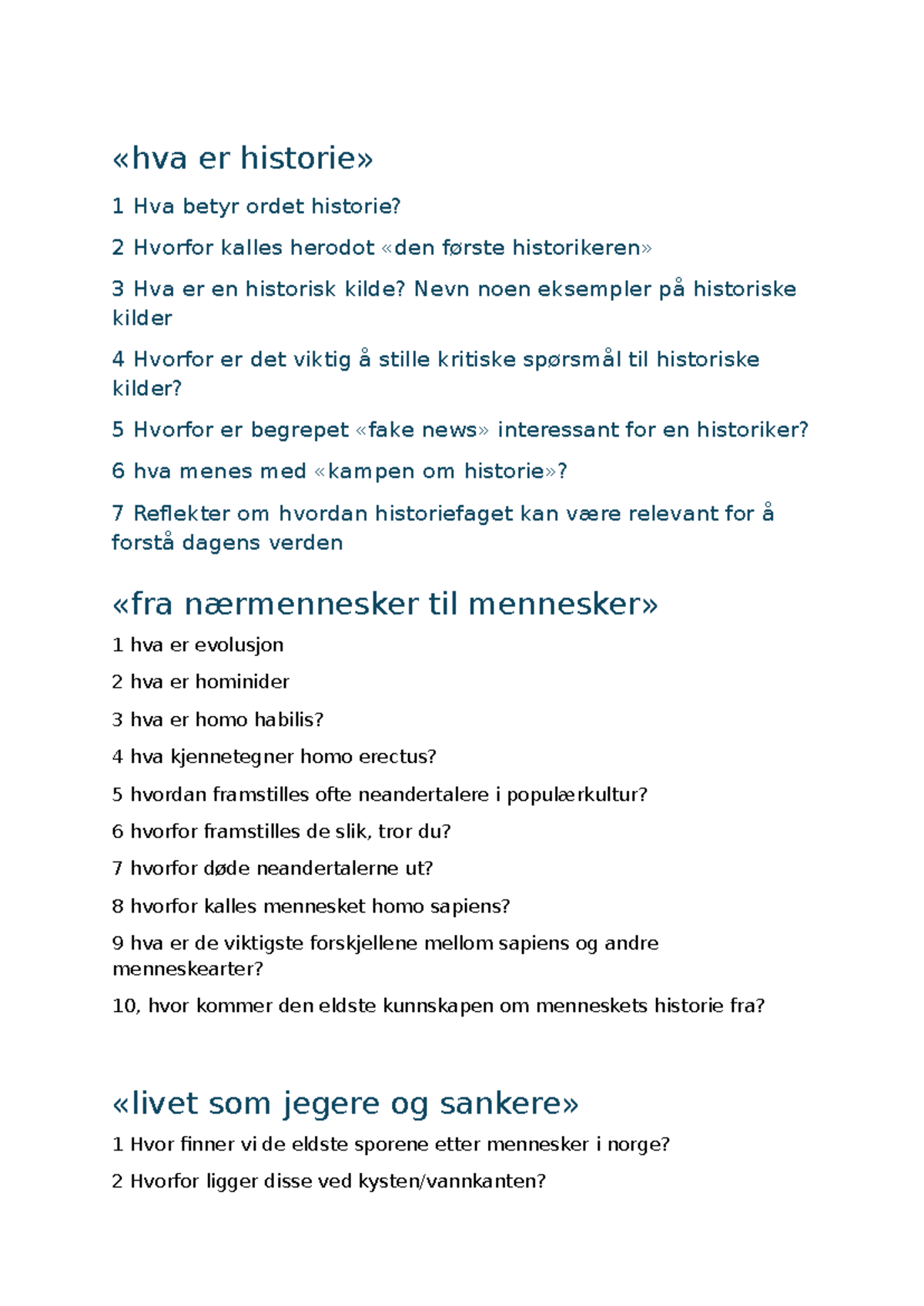 Historiske temaer og konsepter: En detaljert oversikt (HIST101) - Studocu