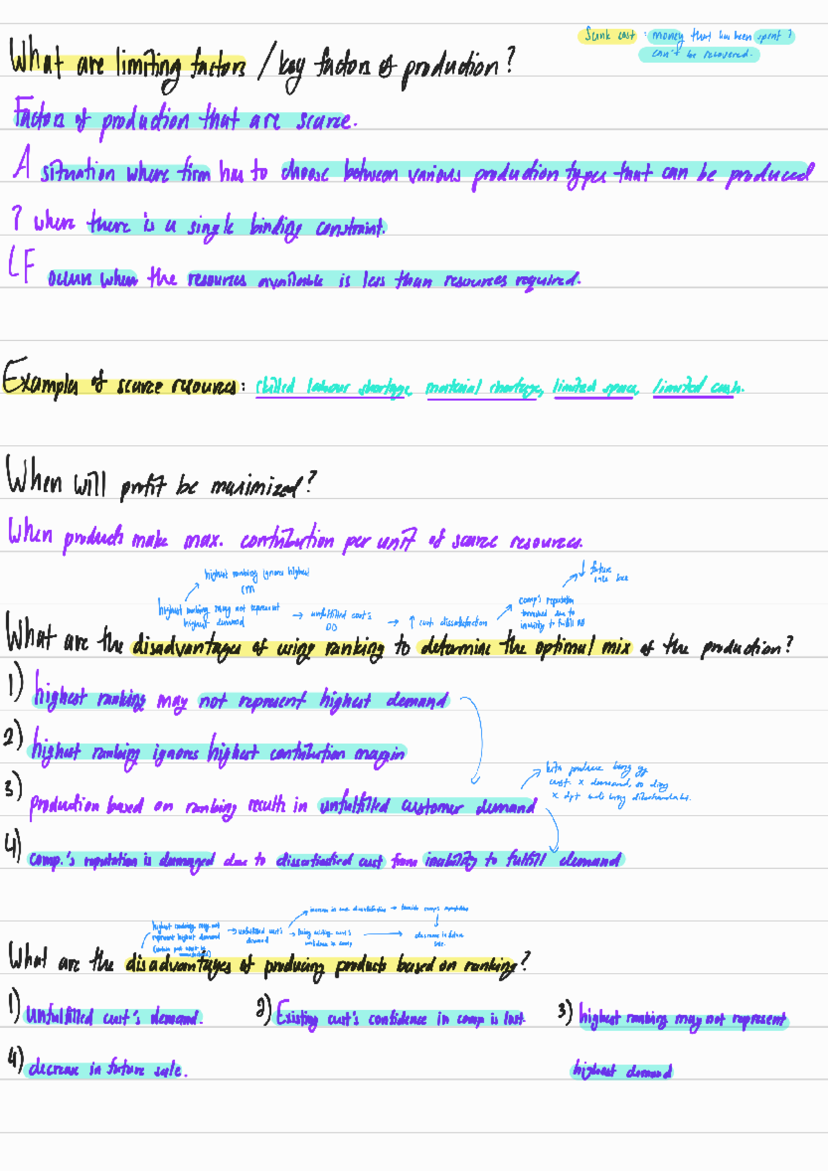 Maf251 Limiting Factor notes - What are limiting factors factors of ...