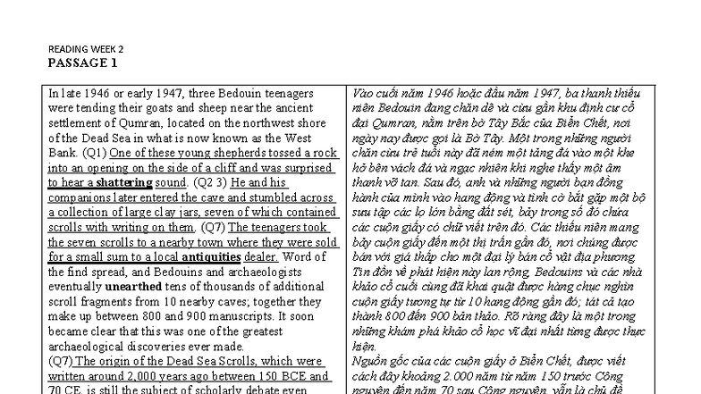 READING WEEK 2: The Discovery and Significance of the Dead Sea Scrolls ...