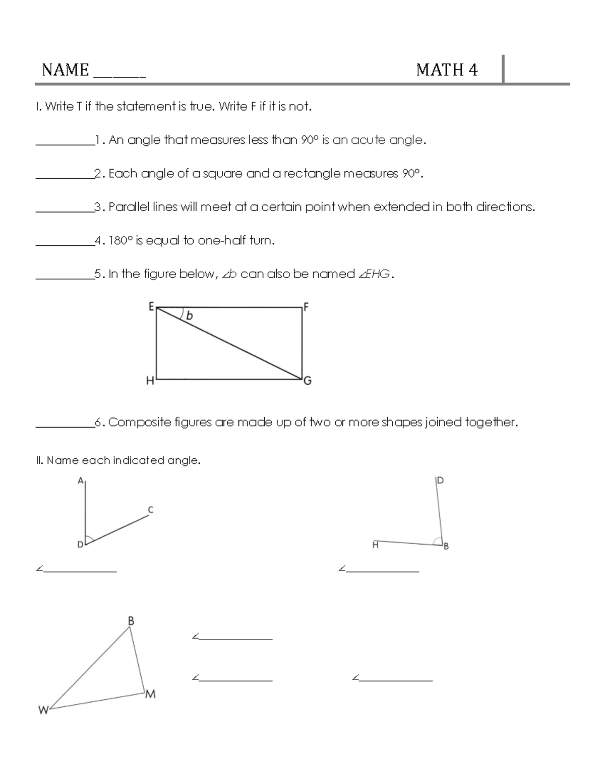 Math 4 Review Test: Area & Perimeter Concepts and Problems - Studocu