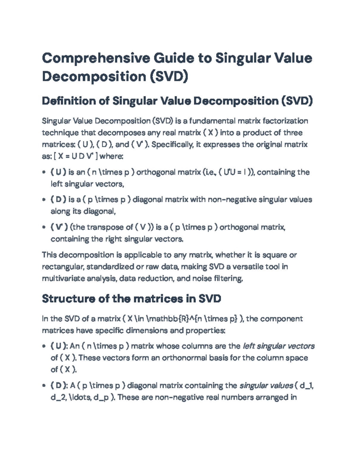 Comprehensive Guide to Singular Value Decomposition (SVD) Explained ...