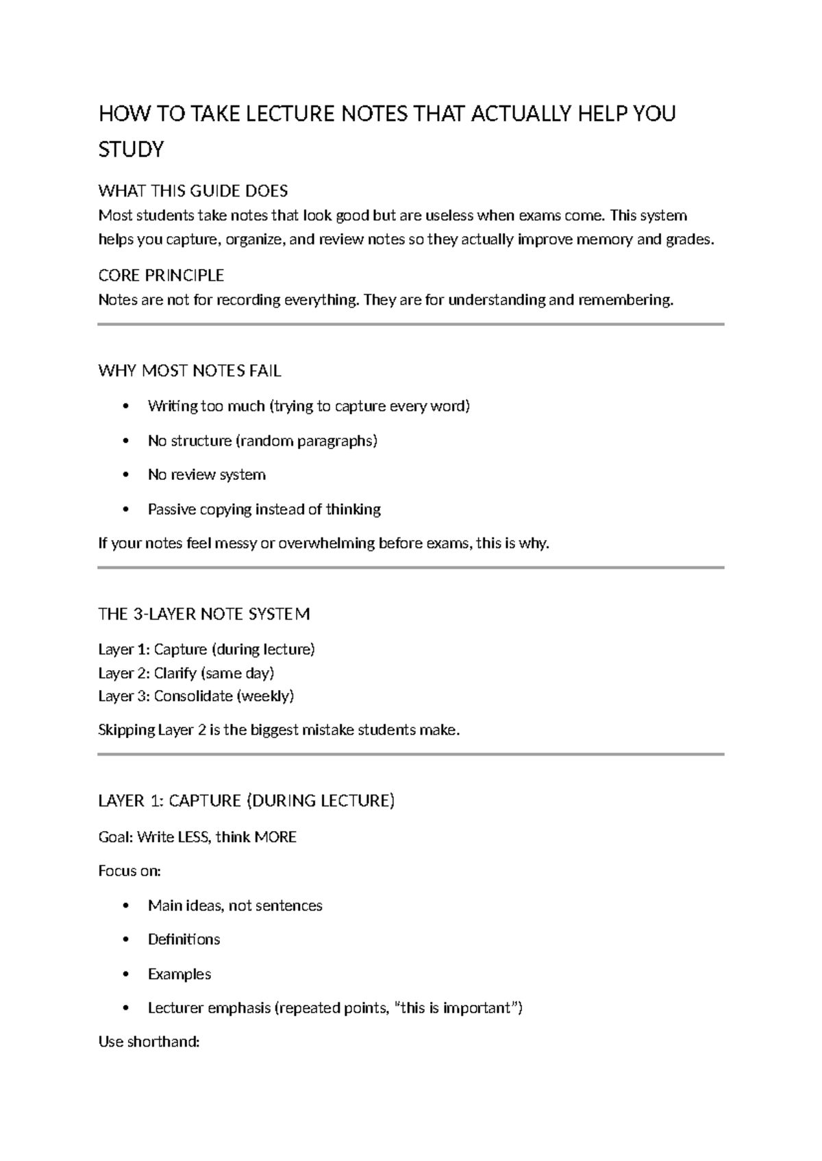 Effective Lecture Note-Taking Strategies for Better Study Outcomes ...