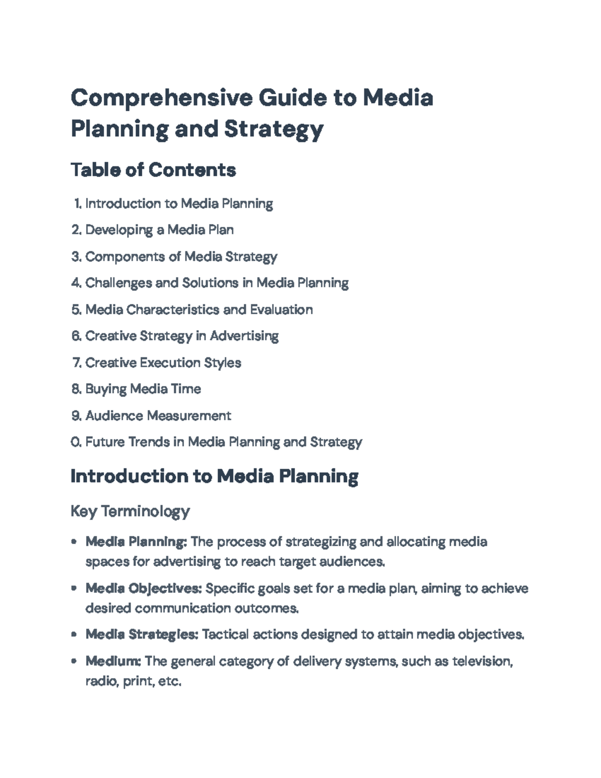 Comprehensive Guide to Media Planning and Strategy Essentials ...