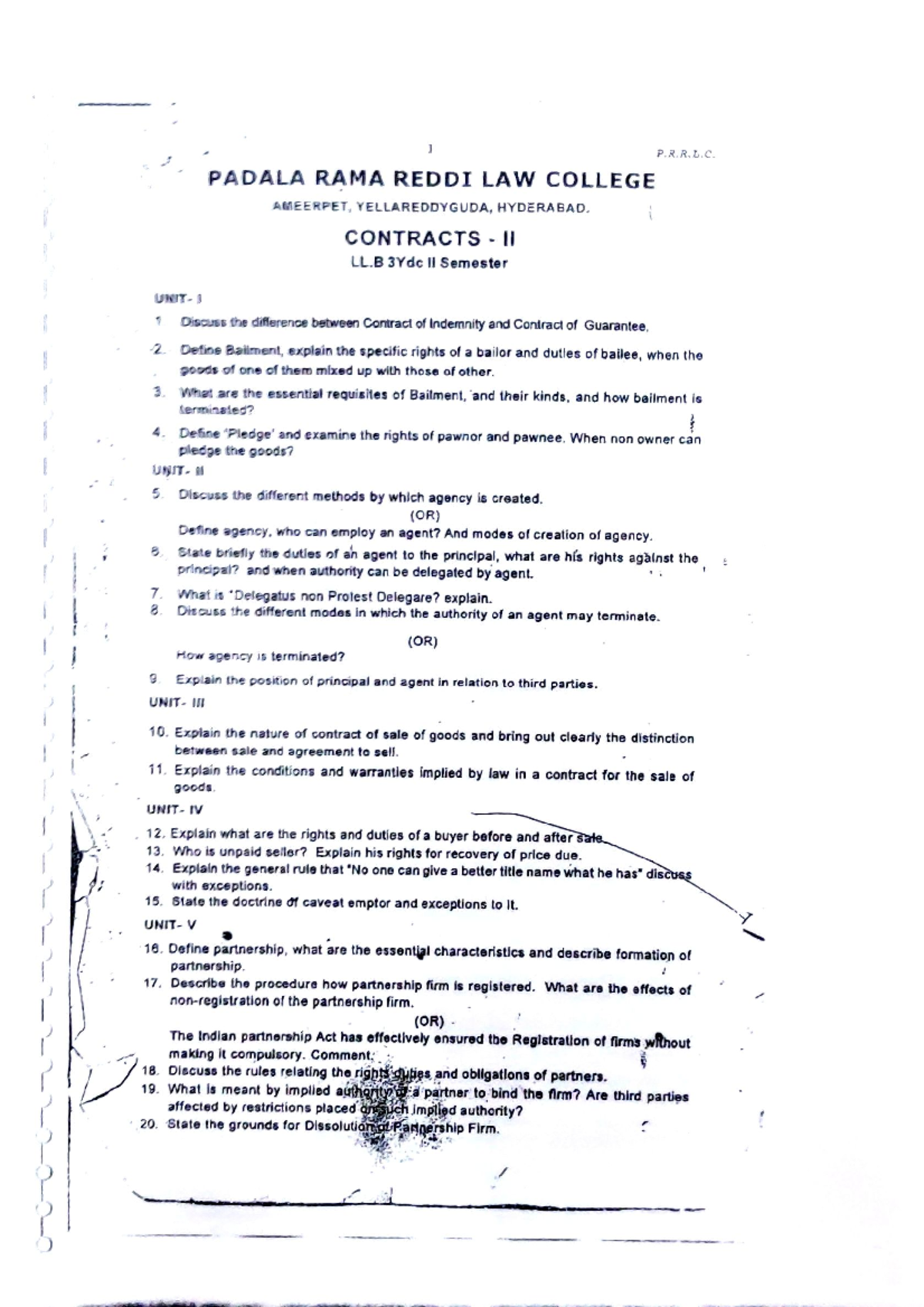 Contracts 2 padala Ram Reddy material - Law of Contract - Studocu