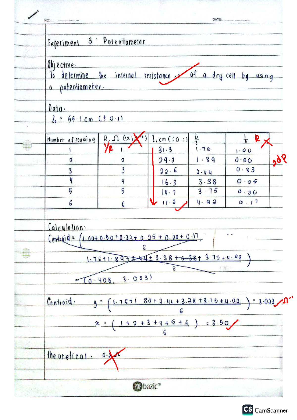 Lab Report Exp 3 - Experiment 3 potentiometer - Physics - CamScanner y ...