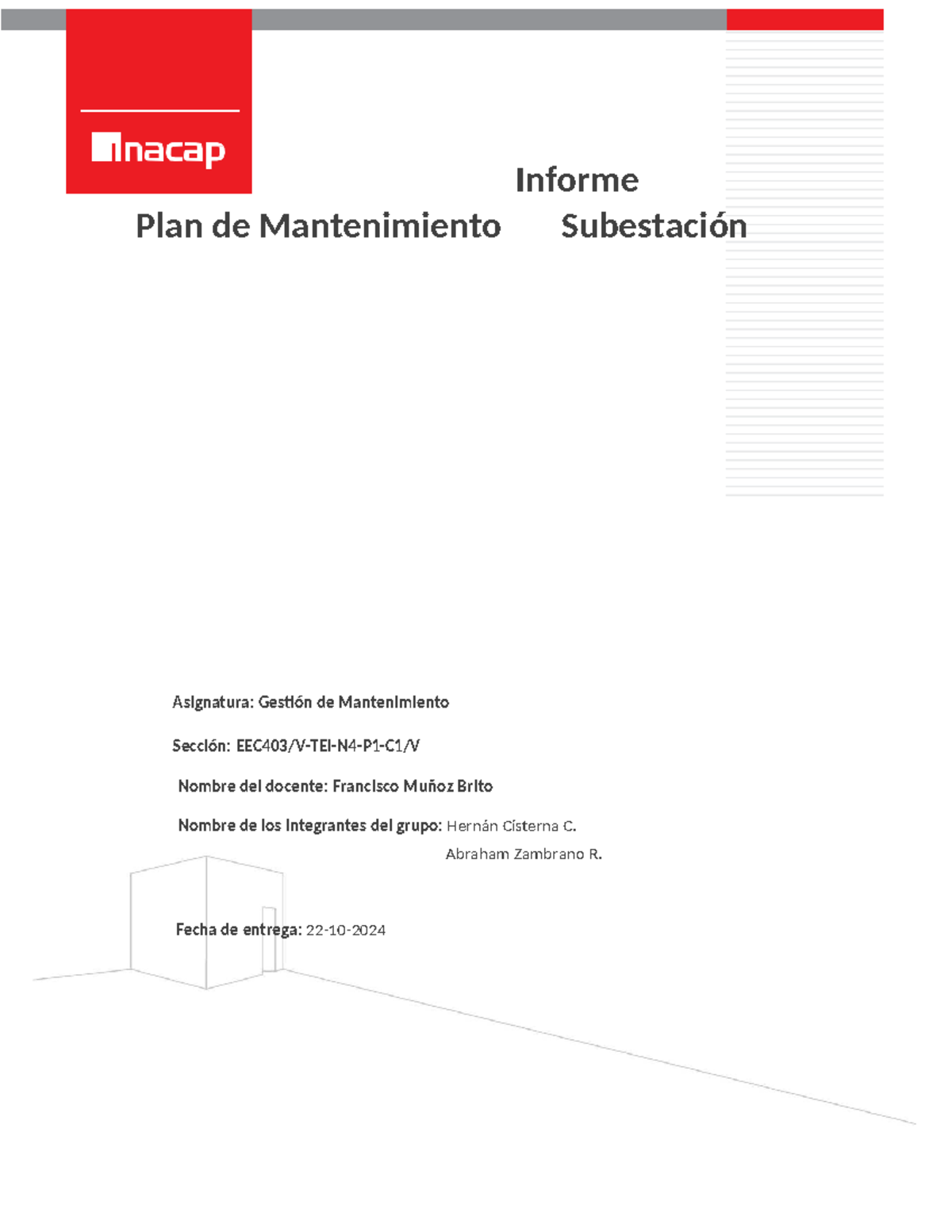 Informe de Gestión de Mantenimiento EEC403 - Plan para Subestaciones - Studocu