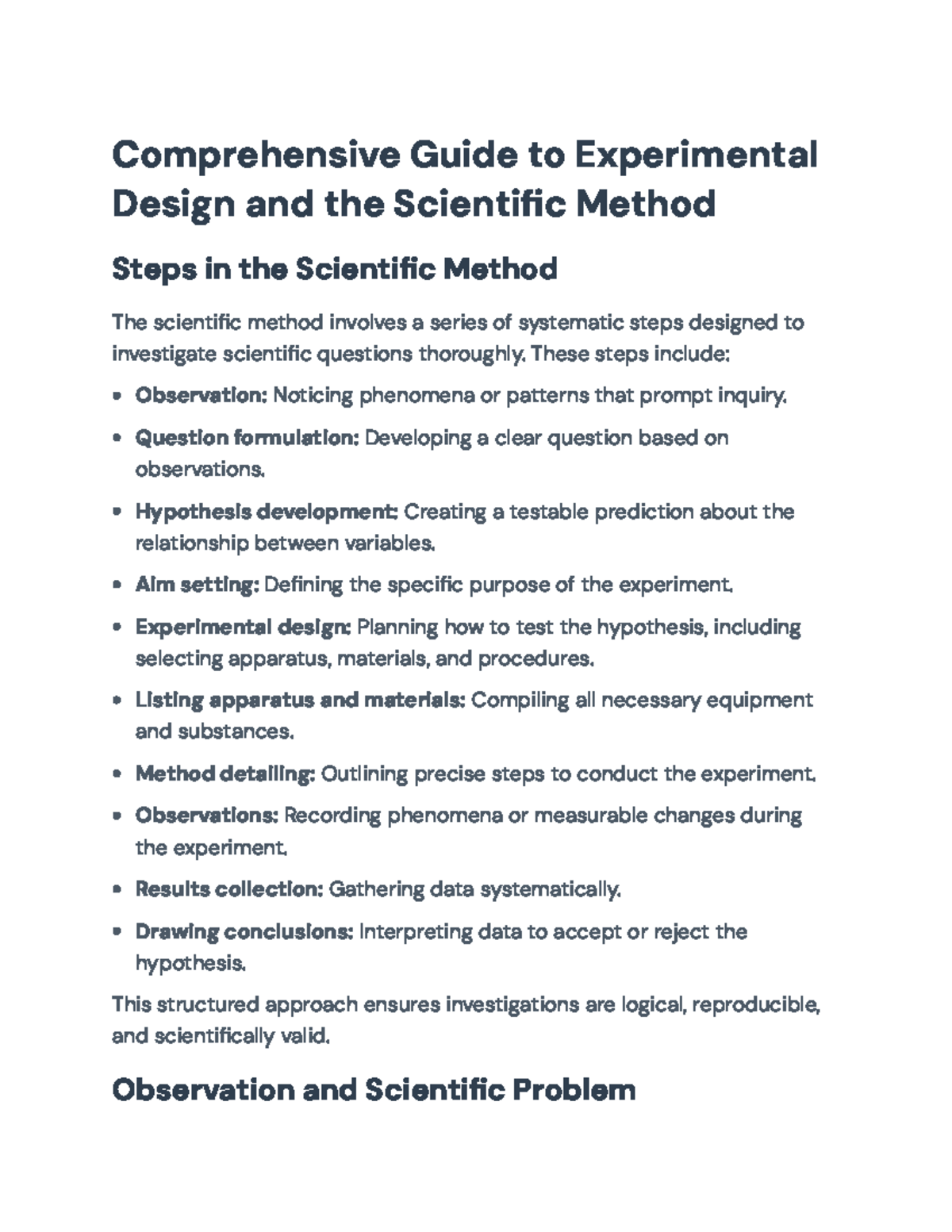 Comprehensive Guide to Experimental Design & Scientific Method (EDSM ...