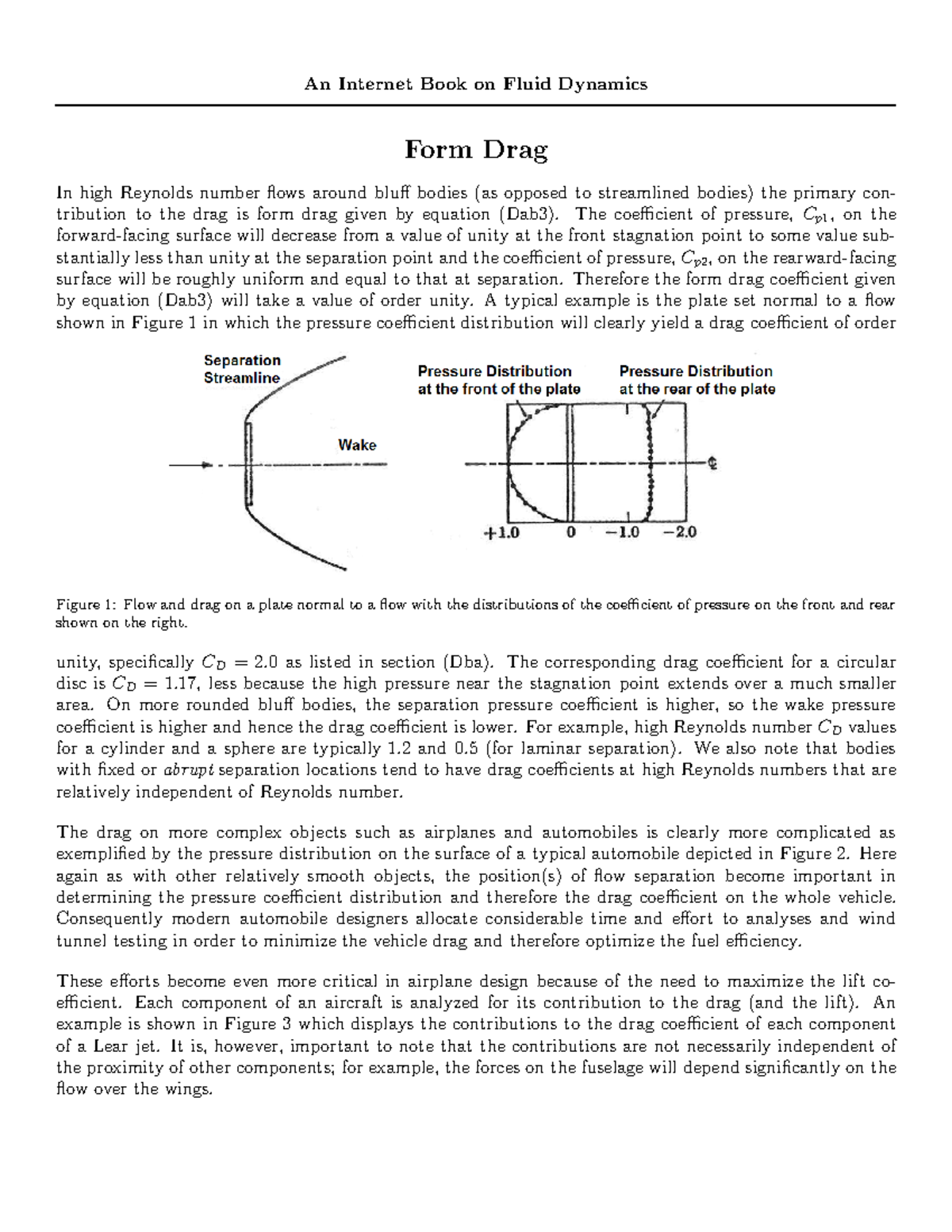 Formdrag - Types of drag - II - An Internet Book on Fluid Dynamics Form ...
