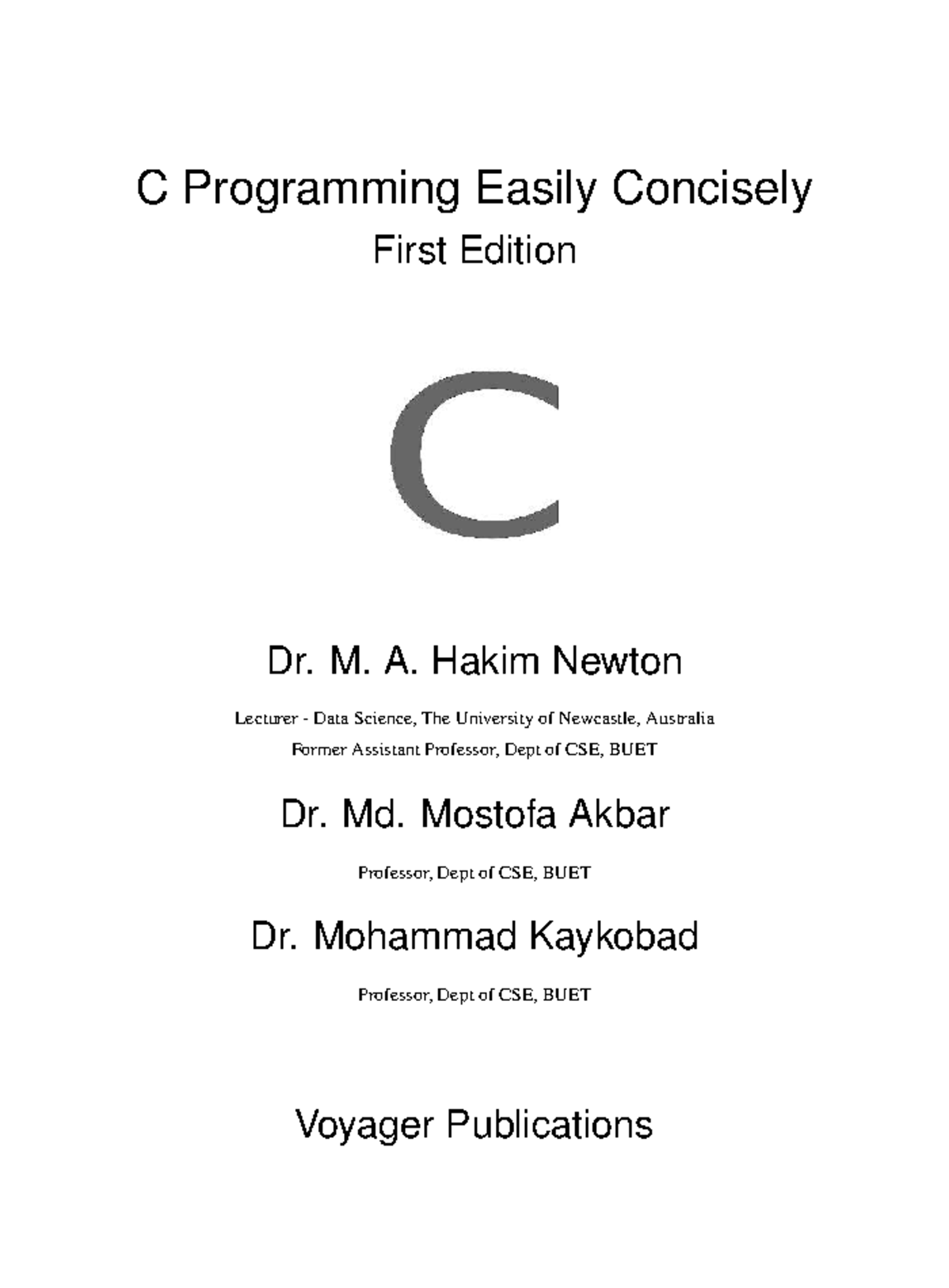 CSE101: C Programming Easily & Concisely - First Edition Guide - Studocu