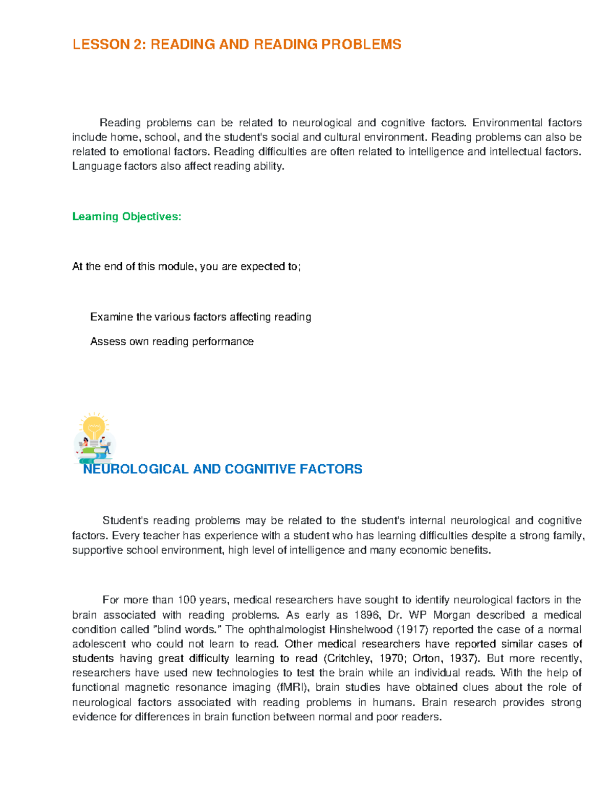 Factors Affecting Reading Problems: Neurological to Emotional Aspects ...