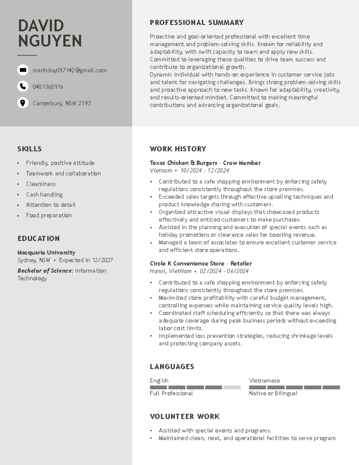 Professional Summary and Skills Overview for IT Students - Studocu