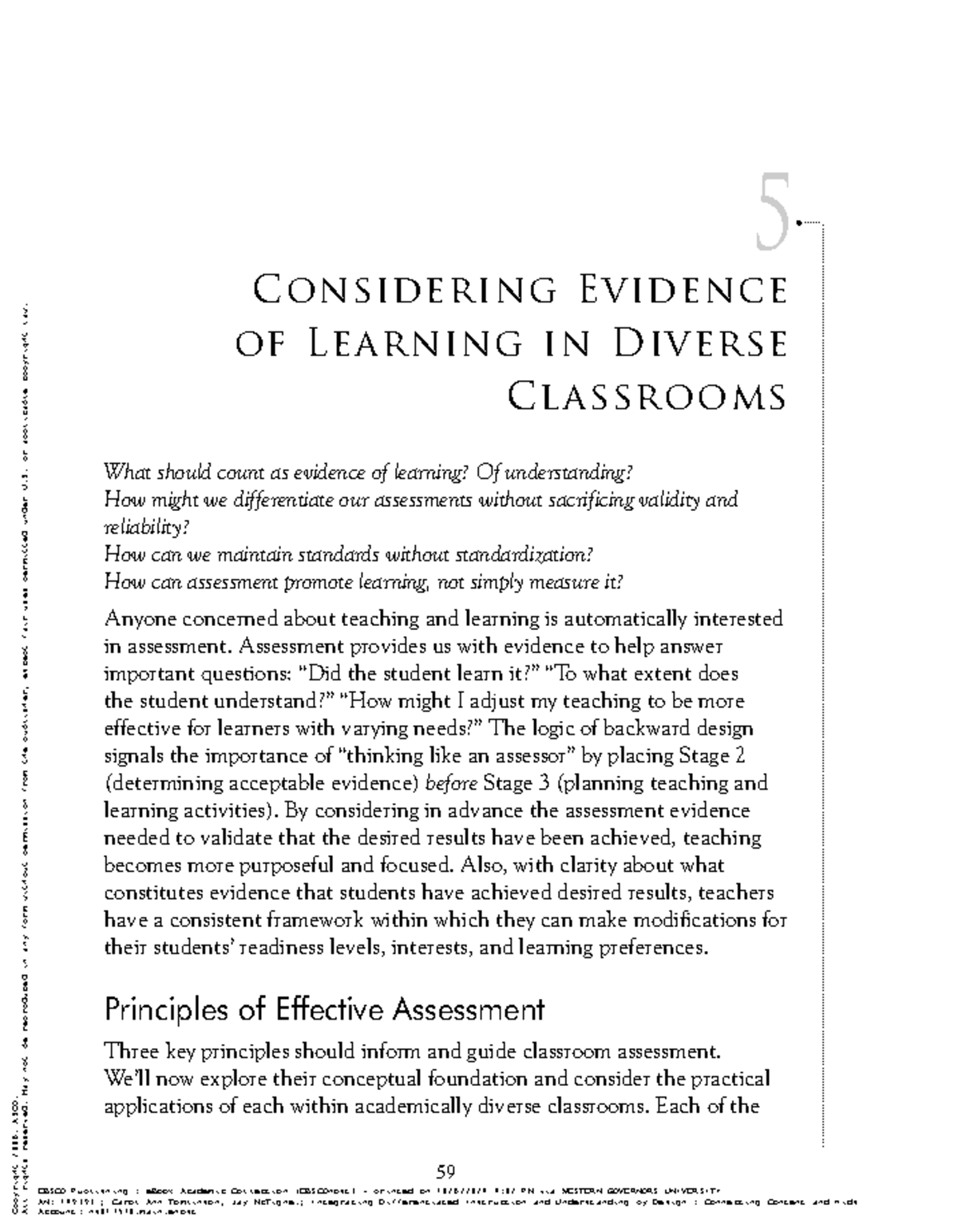 Considering Evidence of Learning in Diverse Classrooms: Assessment ...