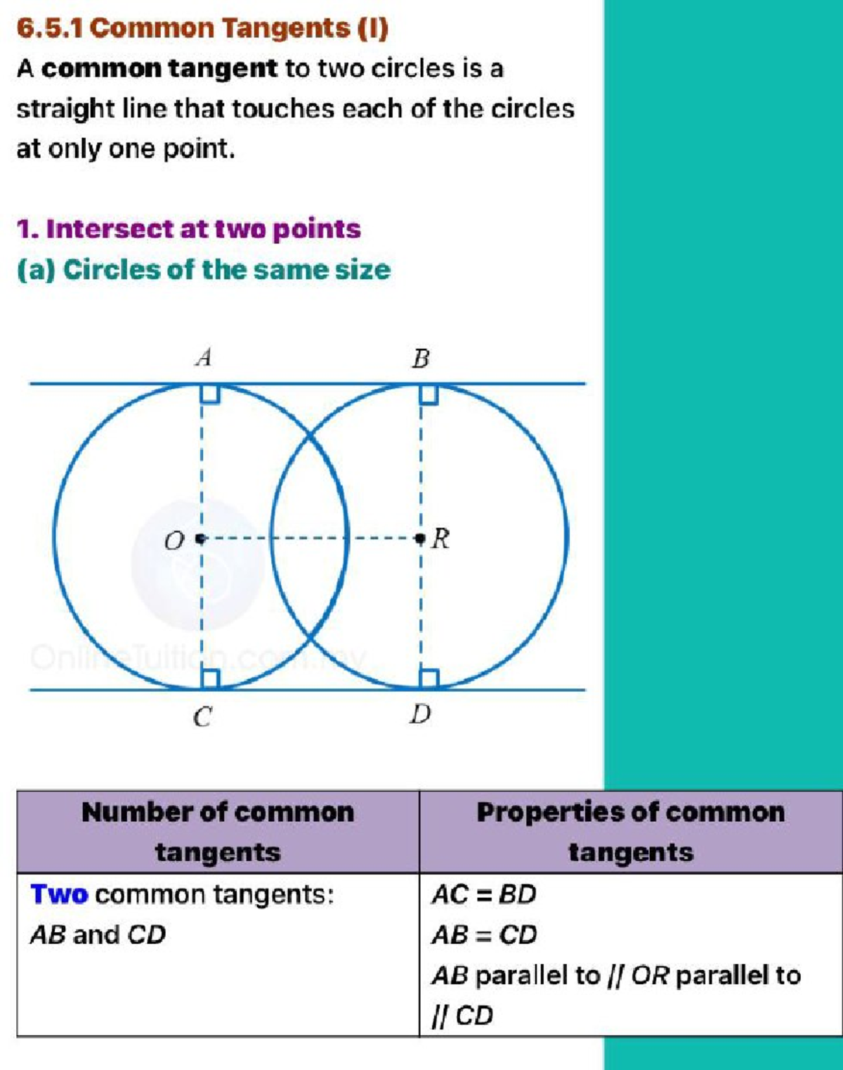 MATH CH6.5.1 Common Tangents to Circles: Properties & Examples - Studocu
