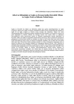 Mwongozo WA Bembea YA Maisha Sample - BEMBEA YA MAISHA COMPREHENSIVE ...