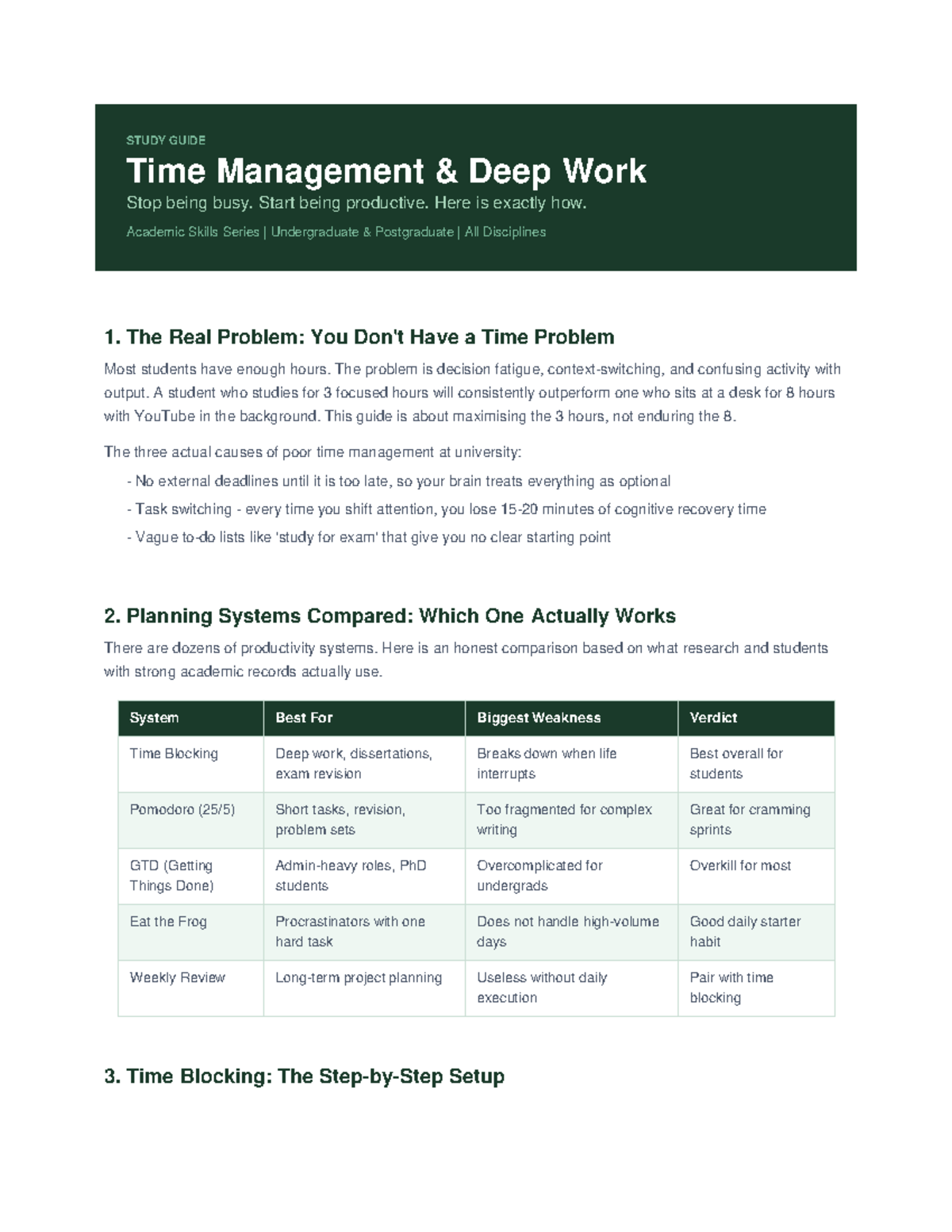 Time Management Study Guide: Maximizing Productivity Techniques - Studocu