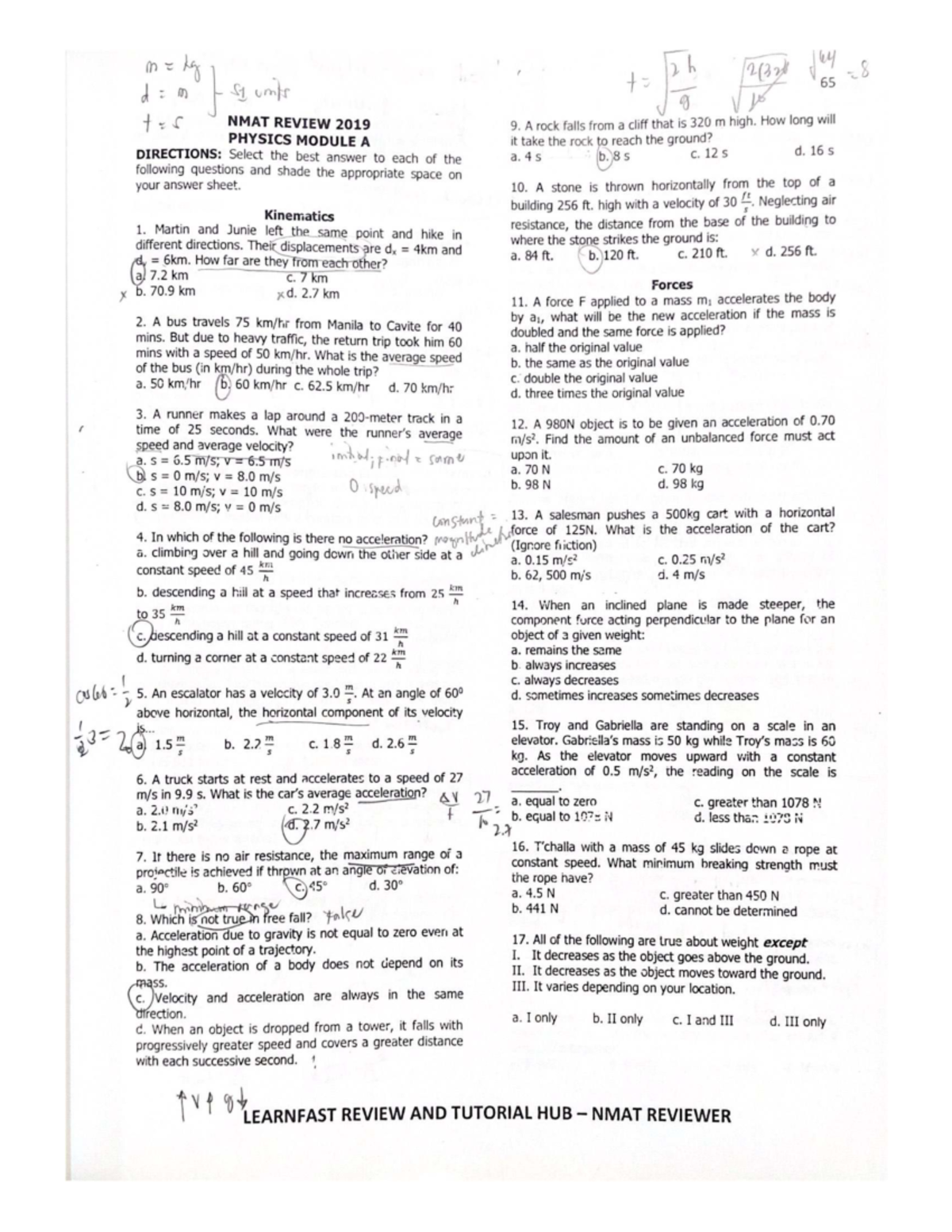 NMAT REVIEW 2019 - Practice Questions and Solutions - Studocu