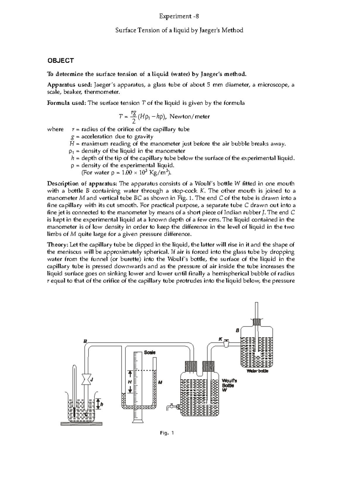 8. Jaegers experiment - Lab I - Studocu