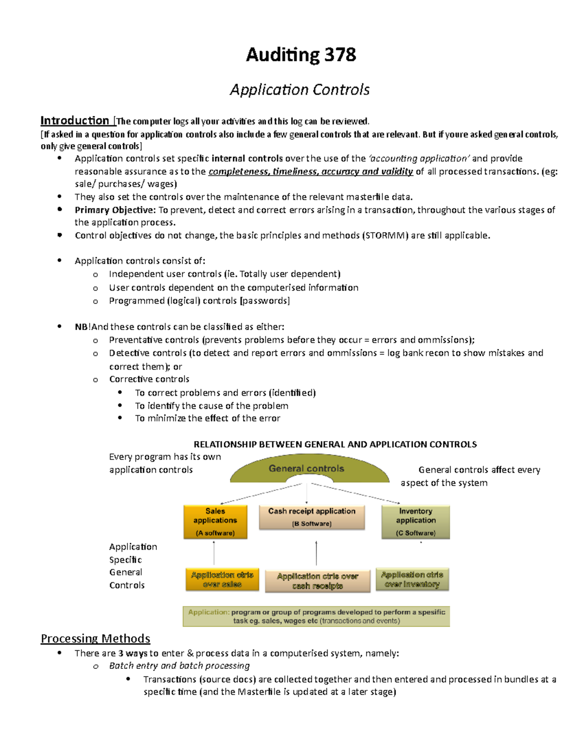 Application Controls audit - 17426 - SUN - Studocu