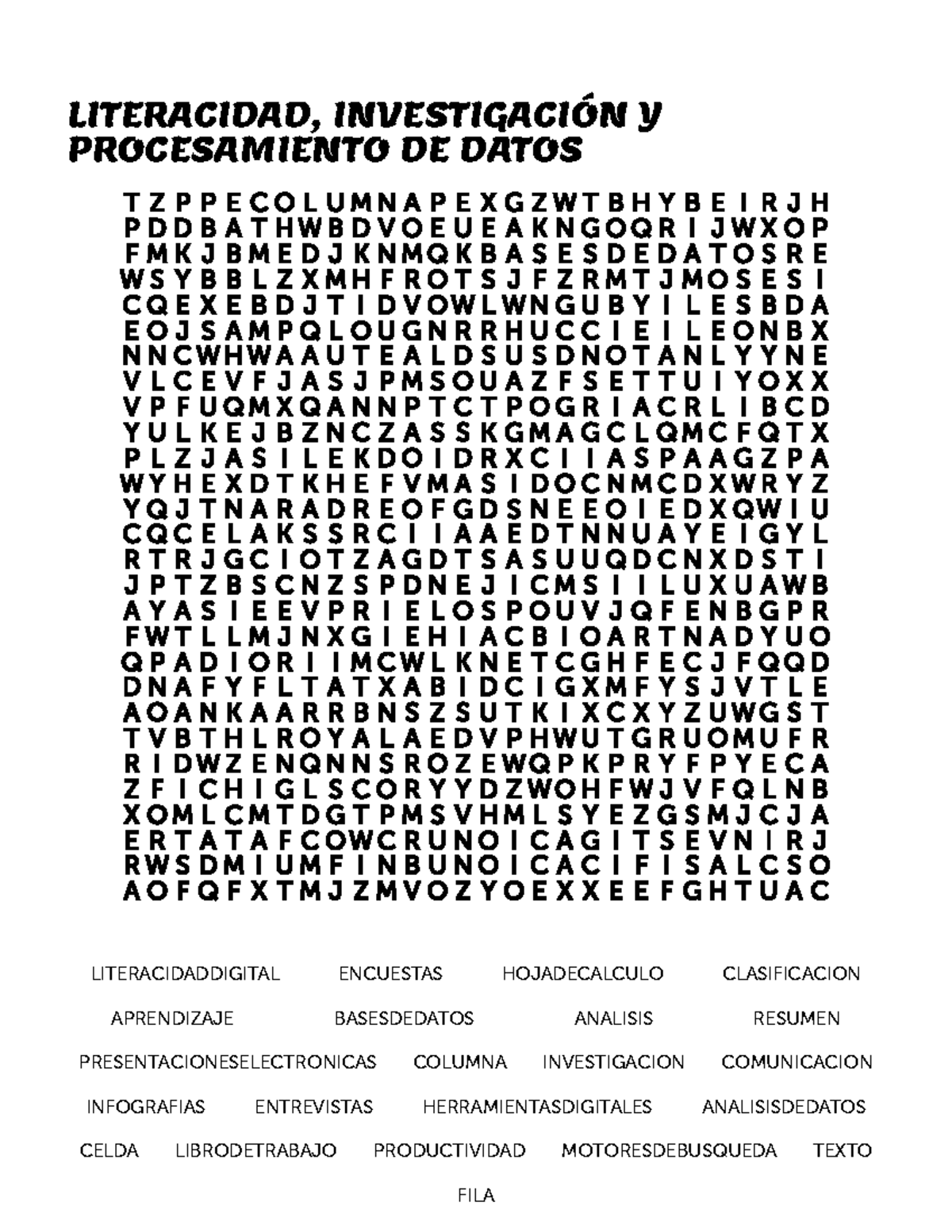 Sopa de letras P3 - Cult Dig2 - LITERACIDAD, INVESTIGACIÓN Y ...