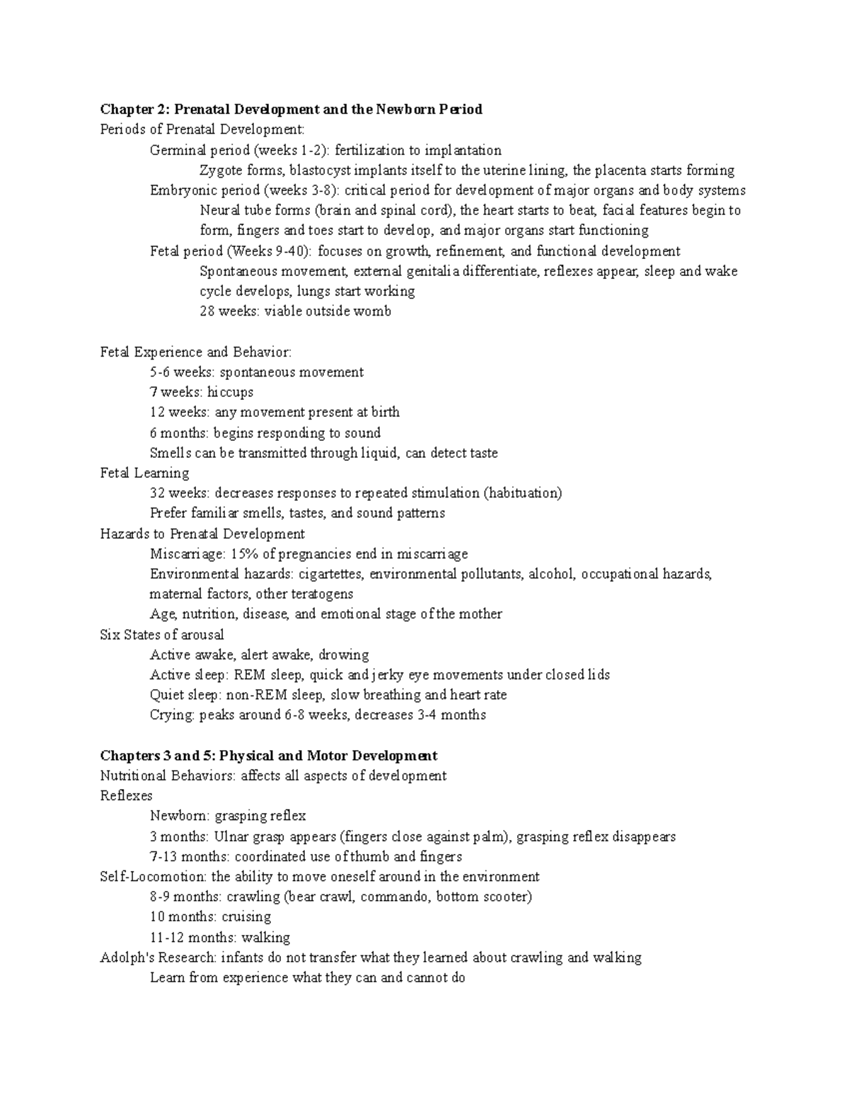 PSYC 273: Comprehensive Review of Developmental Psychology Concepts ...