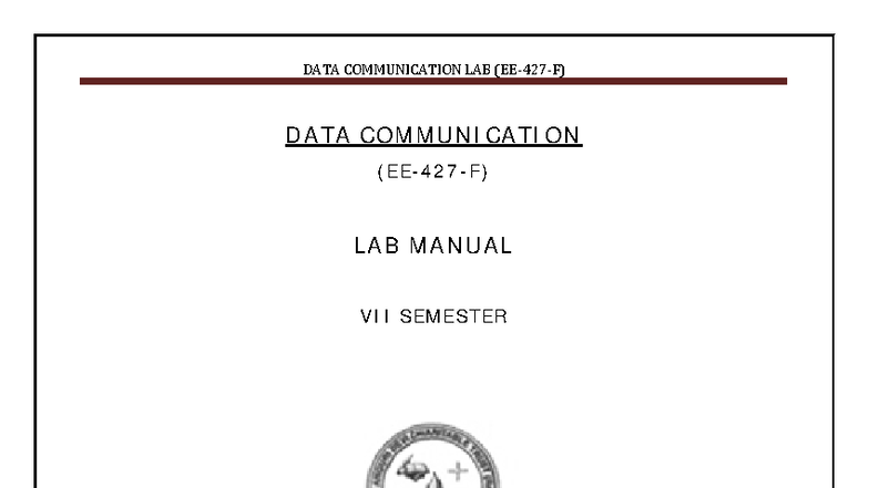 DATA COMMUNICATION LAB MANUAL (VII SEM ECE) - Experiments Overview ...