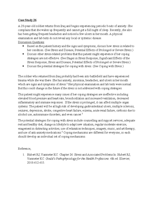 Gould's Pathophysiology Case Study Chapter 28 - Case Study 28 Mr. L is ...