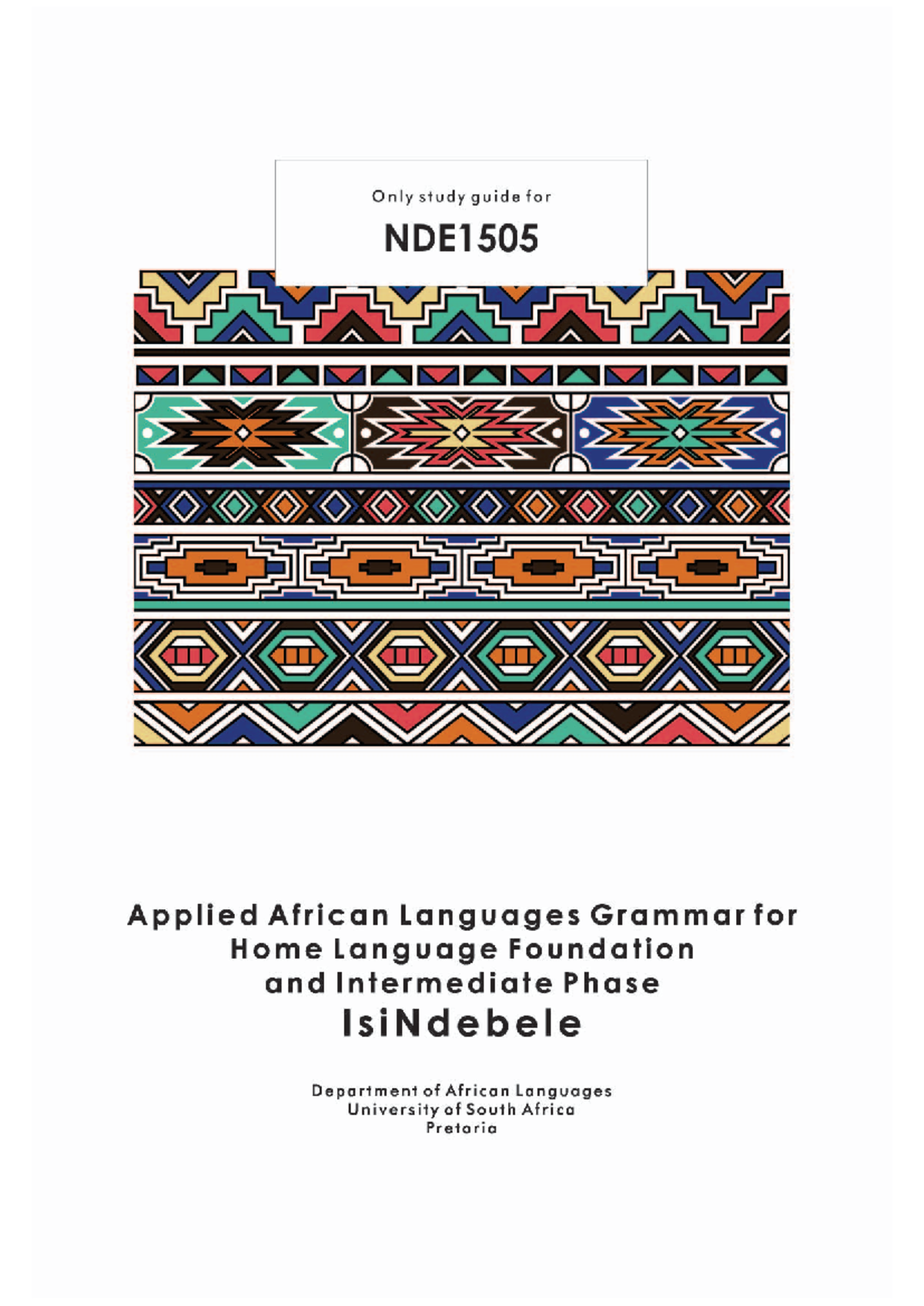 NDE1505/1 2019 - IsiNdebele Language Assignment Notes - Studocu