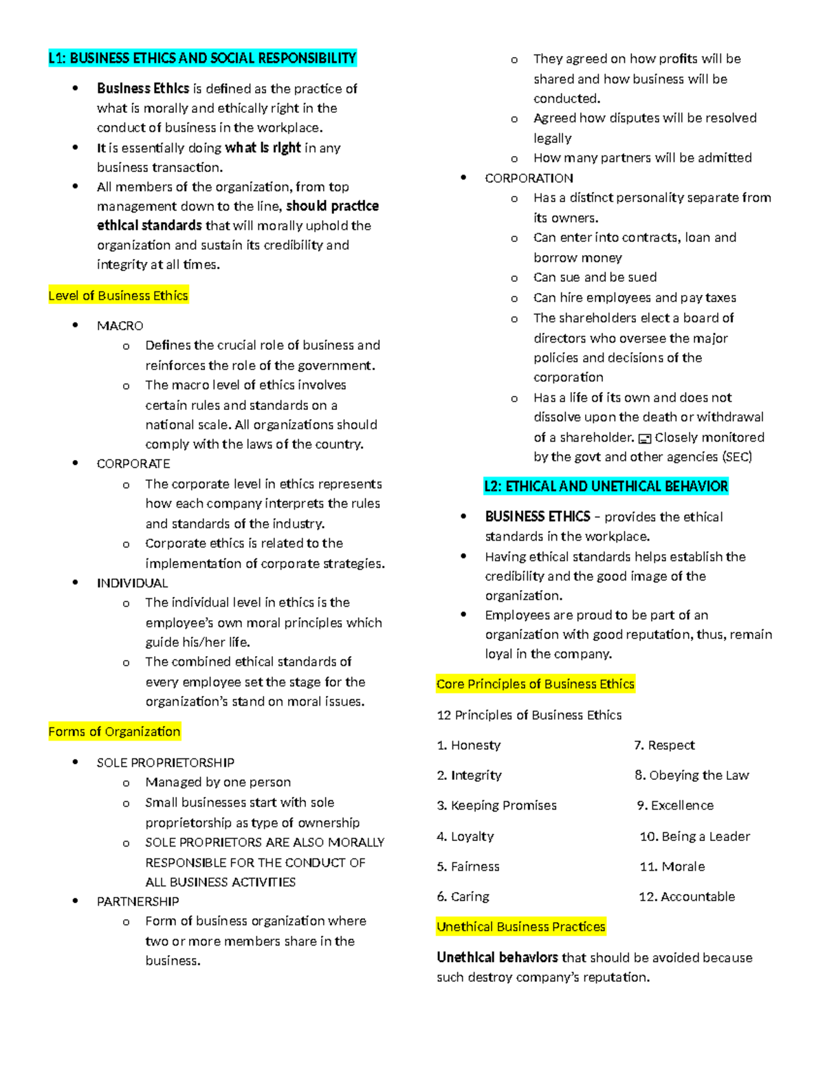 Ethics L1: Business Ethics, Social Responsibility & Core Principles ...
